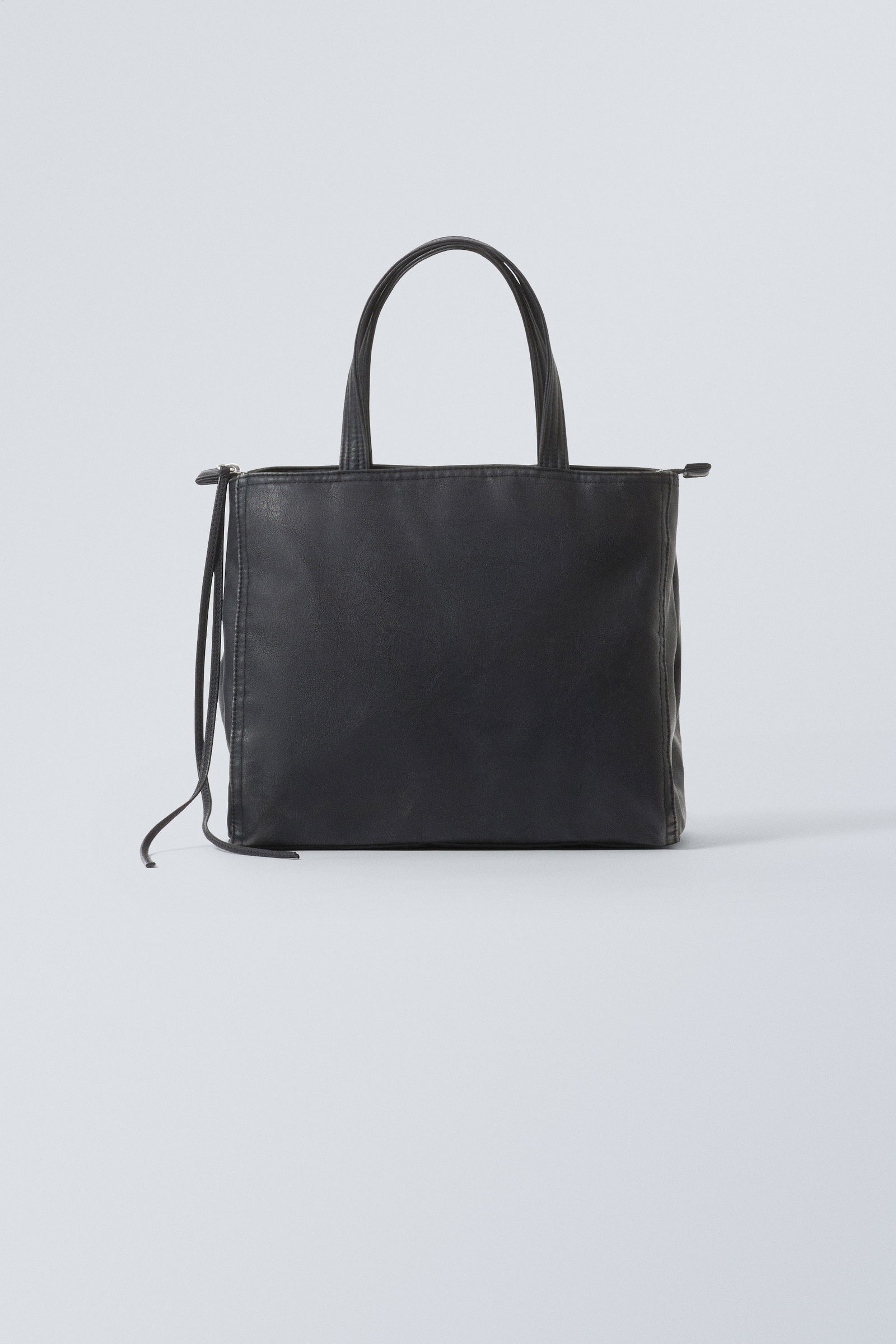 WEEKDAY Medium Faux Leather Tote Bag in Dark | endource