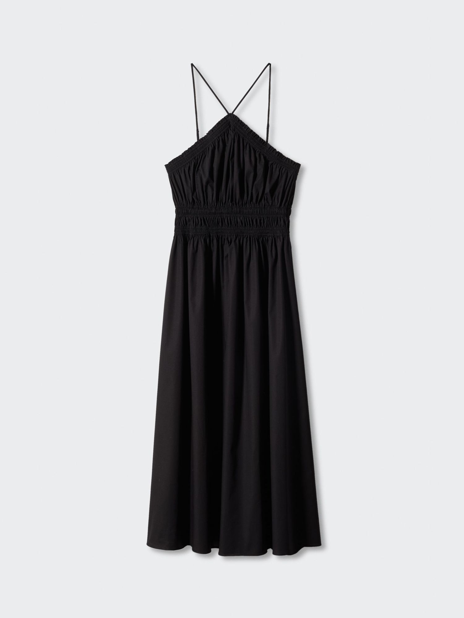 MANGO Chloe Plain Halterneck Dress in Black | endource