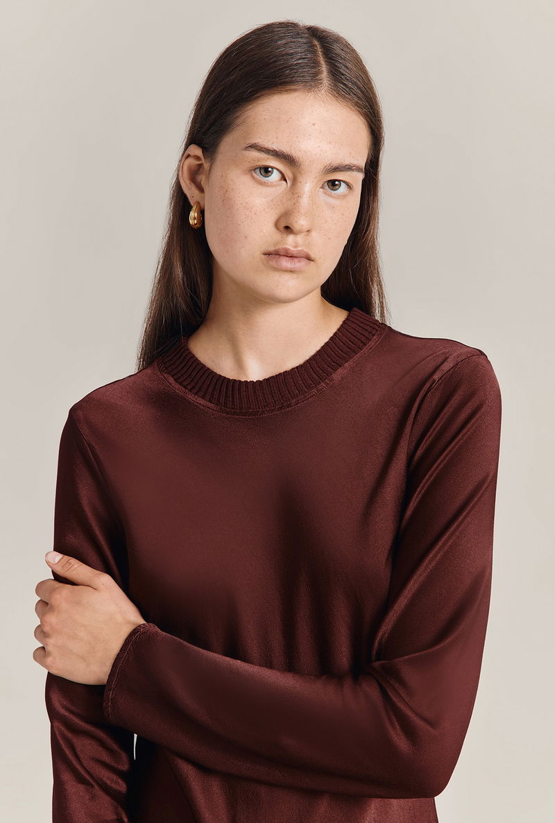 GHOST Rhea Satin Midi Dress | endource