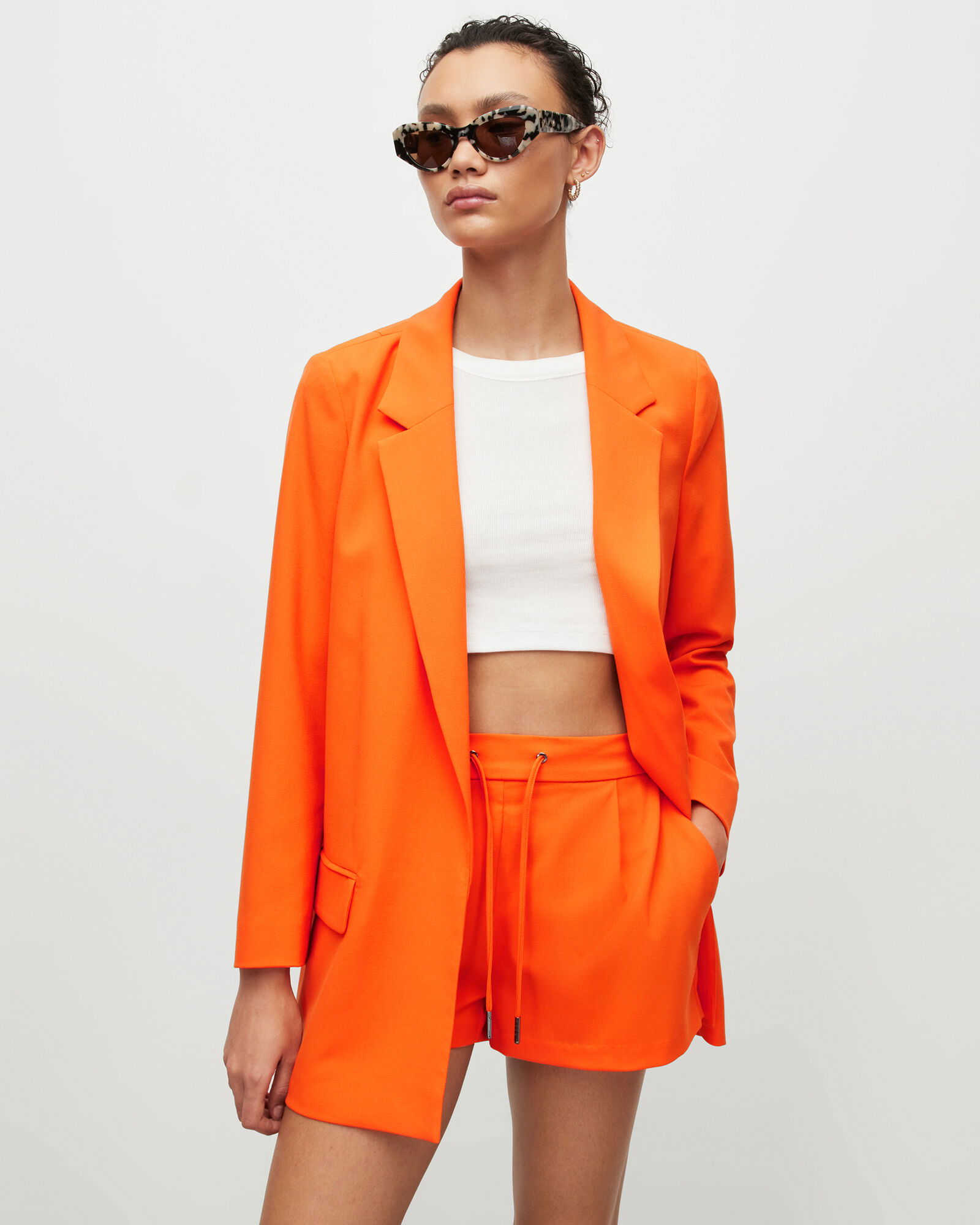 ALLSAINTS Aleida Tri Blazer in Vivid Orange | endource