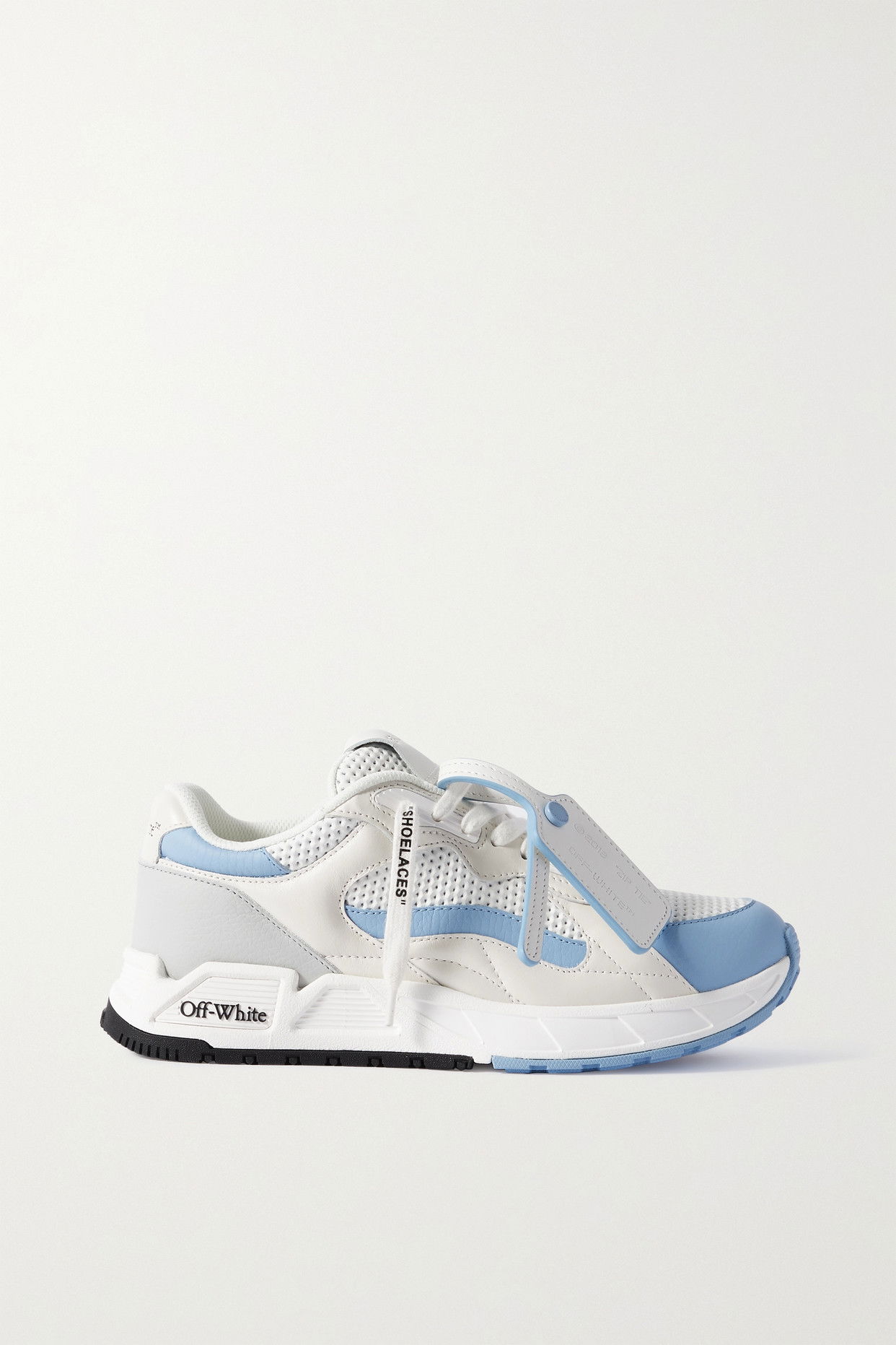 Off-White Runner B Leather And Mesh Sneakers in White | endource