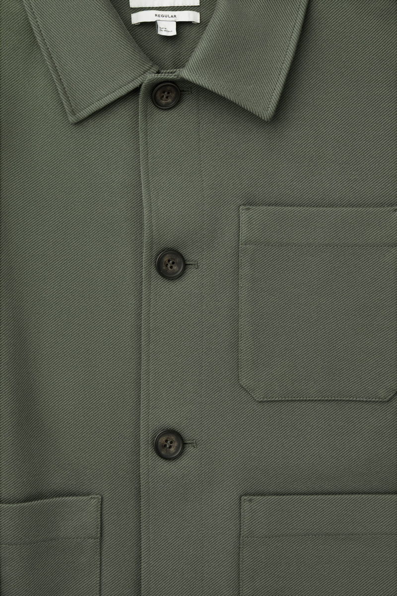 COS Cotton-Twill Utility Jacket in GREEN | endource