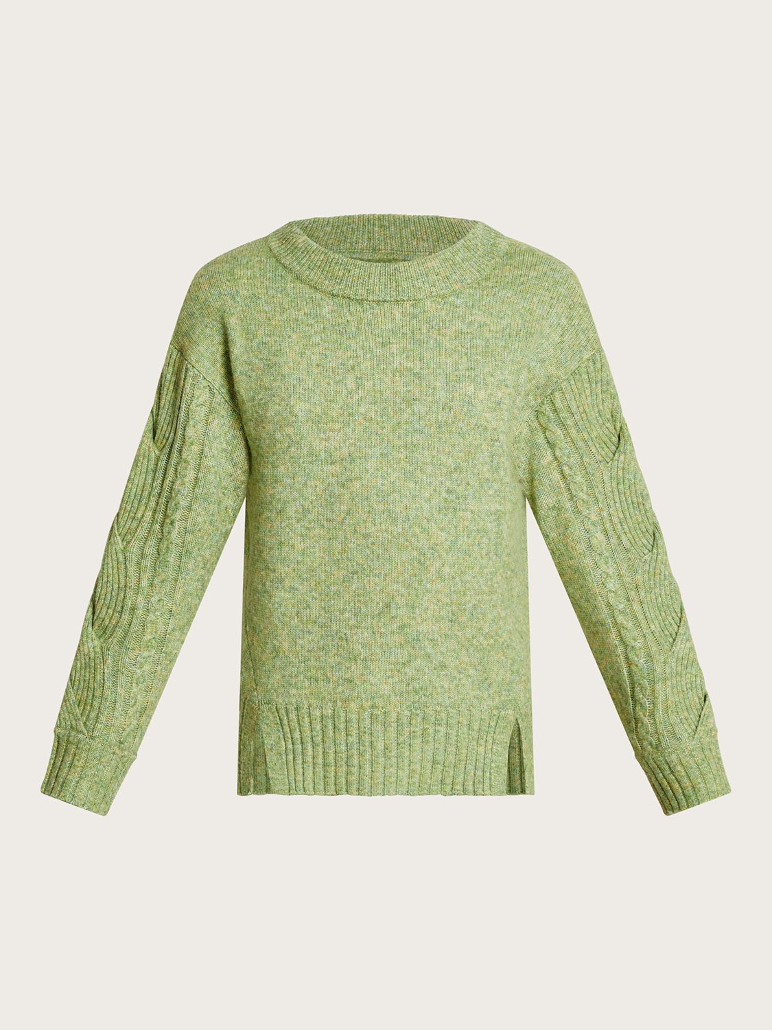 Monsoon Connie Cable Knit Jumper in Green | Endource