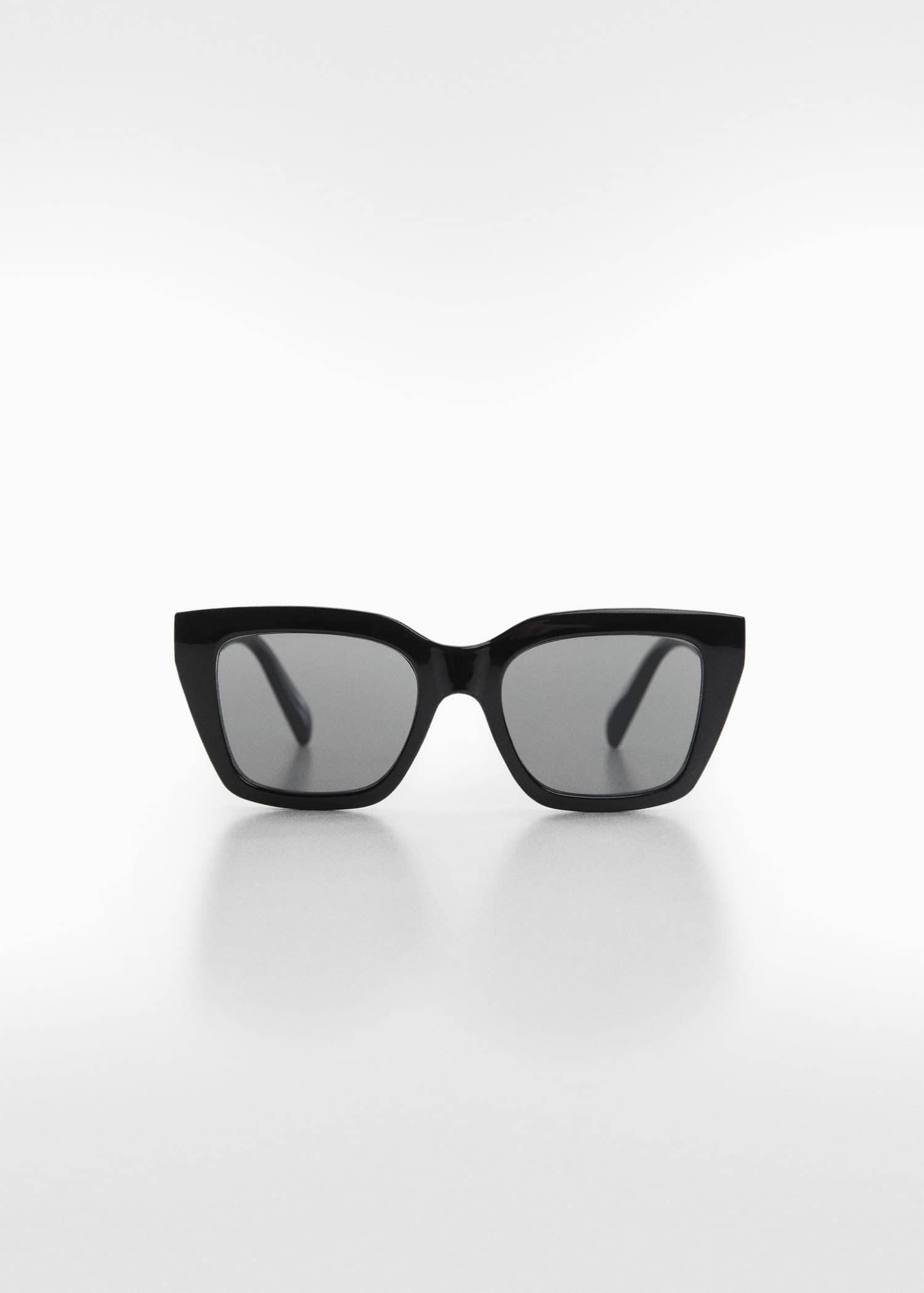 MANGO Squared Frame Sunglasses in Black | Endource