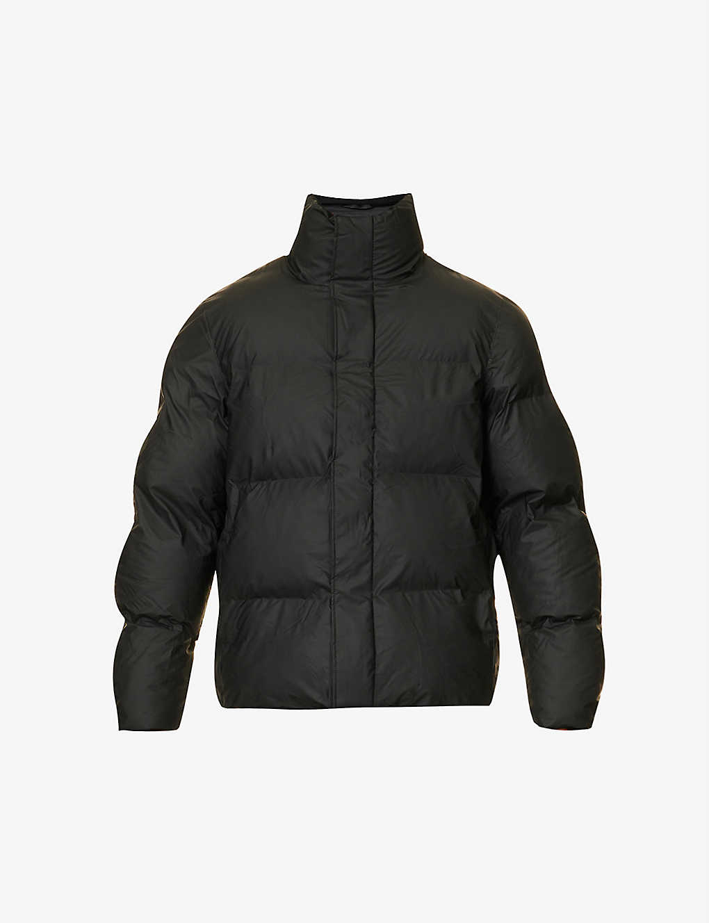 RAINS Boxy Padded Shell Puffer Jacket in BLACK | Endource