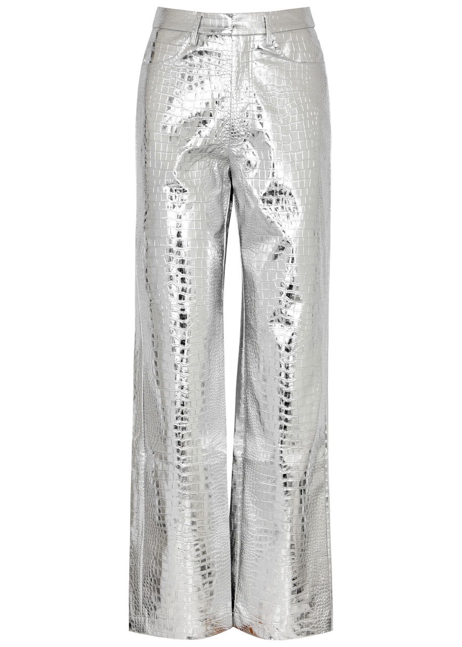 ROTATE BIRGER CHRISTENSEN Crocodile-Effect Metallic Faux Leather ...