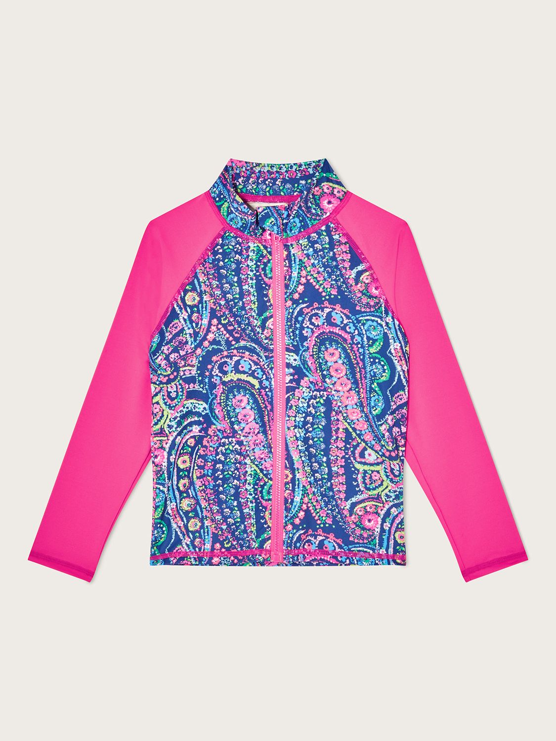 Monsoon Paisley Zip Swim Top in Blue/Pink | Endource