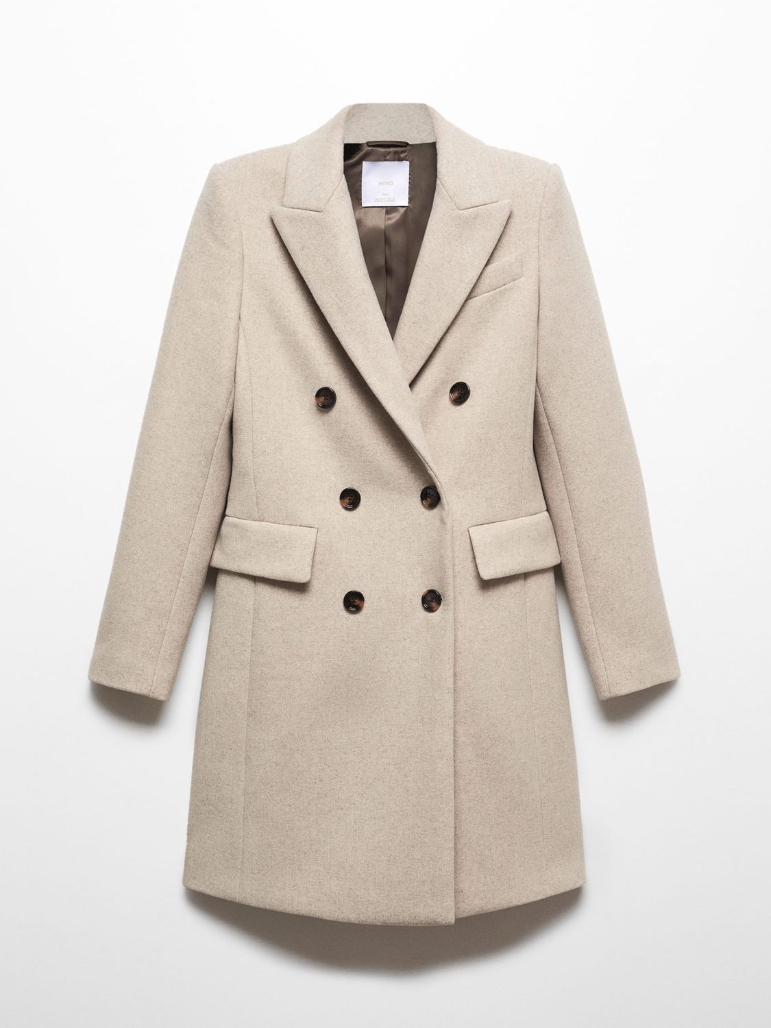 MANGO Dali Wool Blend Coat in Khaki | endource