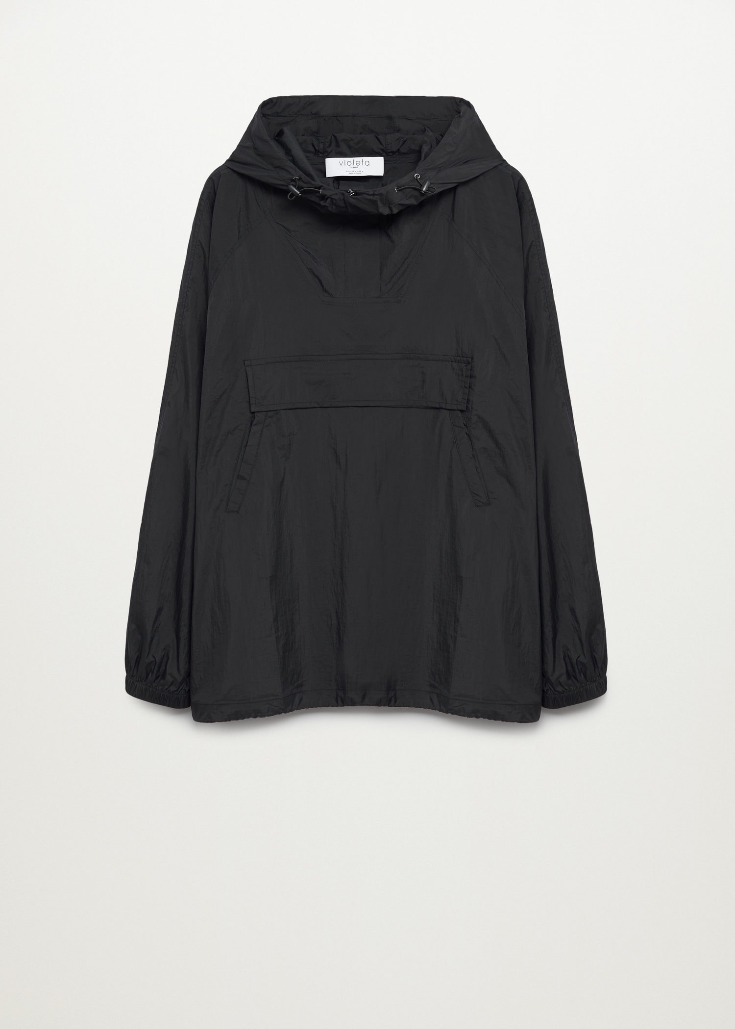 MANGO Hooded Technic Raincoat in Black | endource