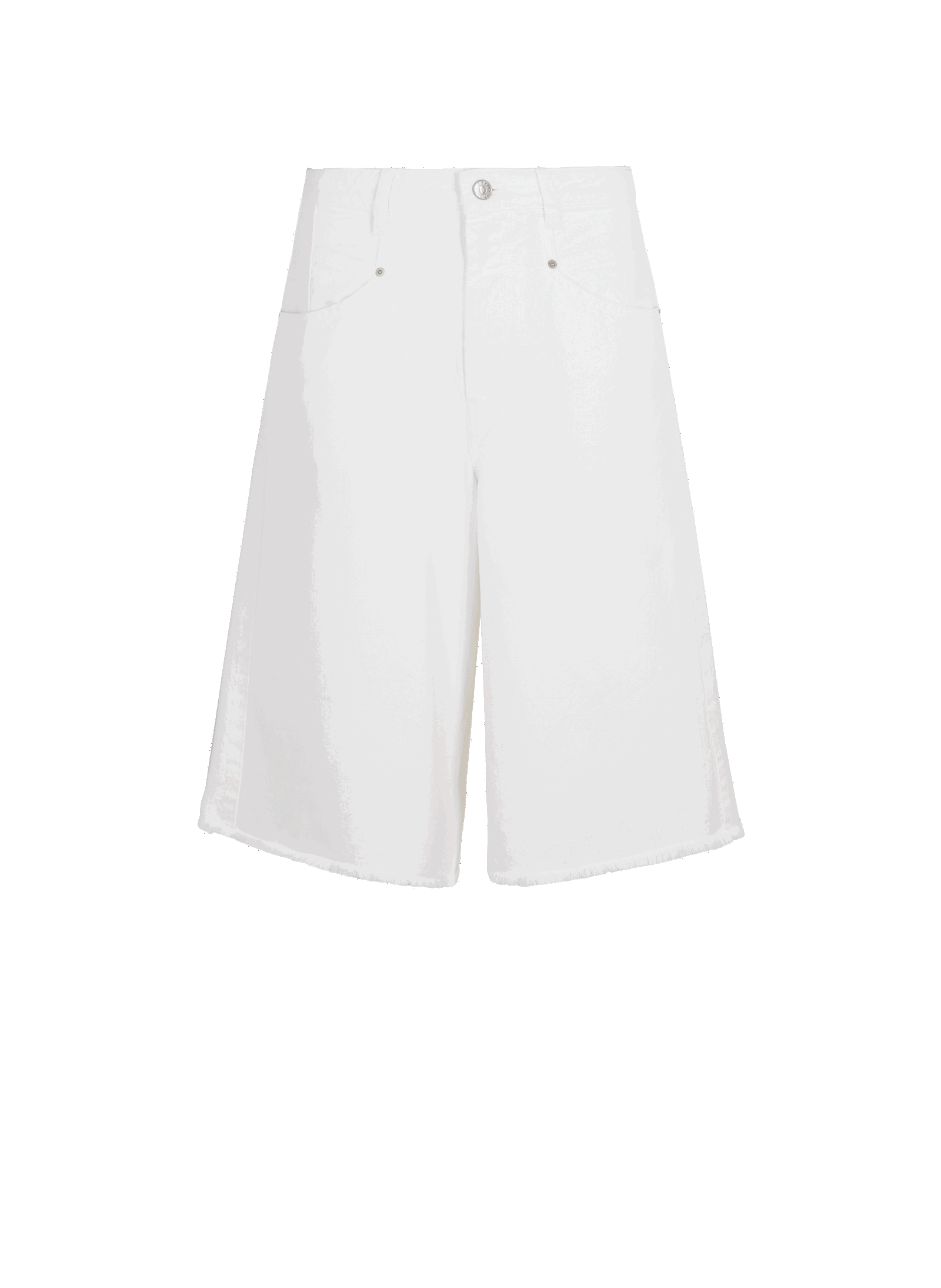 ISABEL MARANT Denim Bermuda Shorts in White | Endource