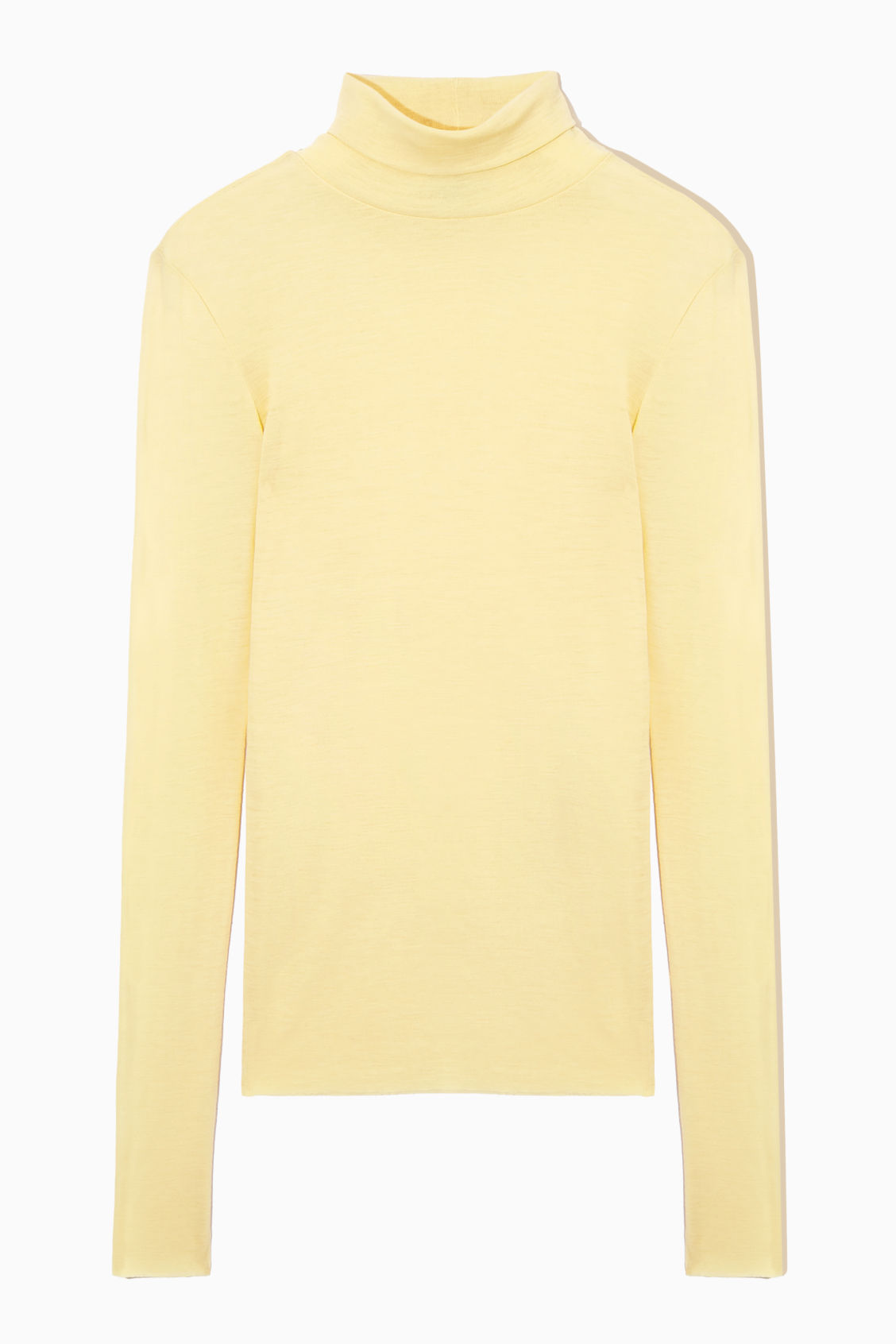 COS Merino Wool Turtleneck Top in LIGHT YELLOW | Endource