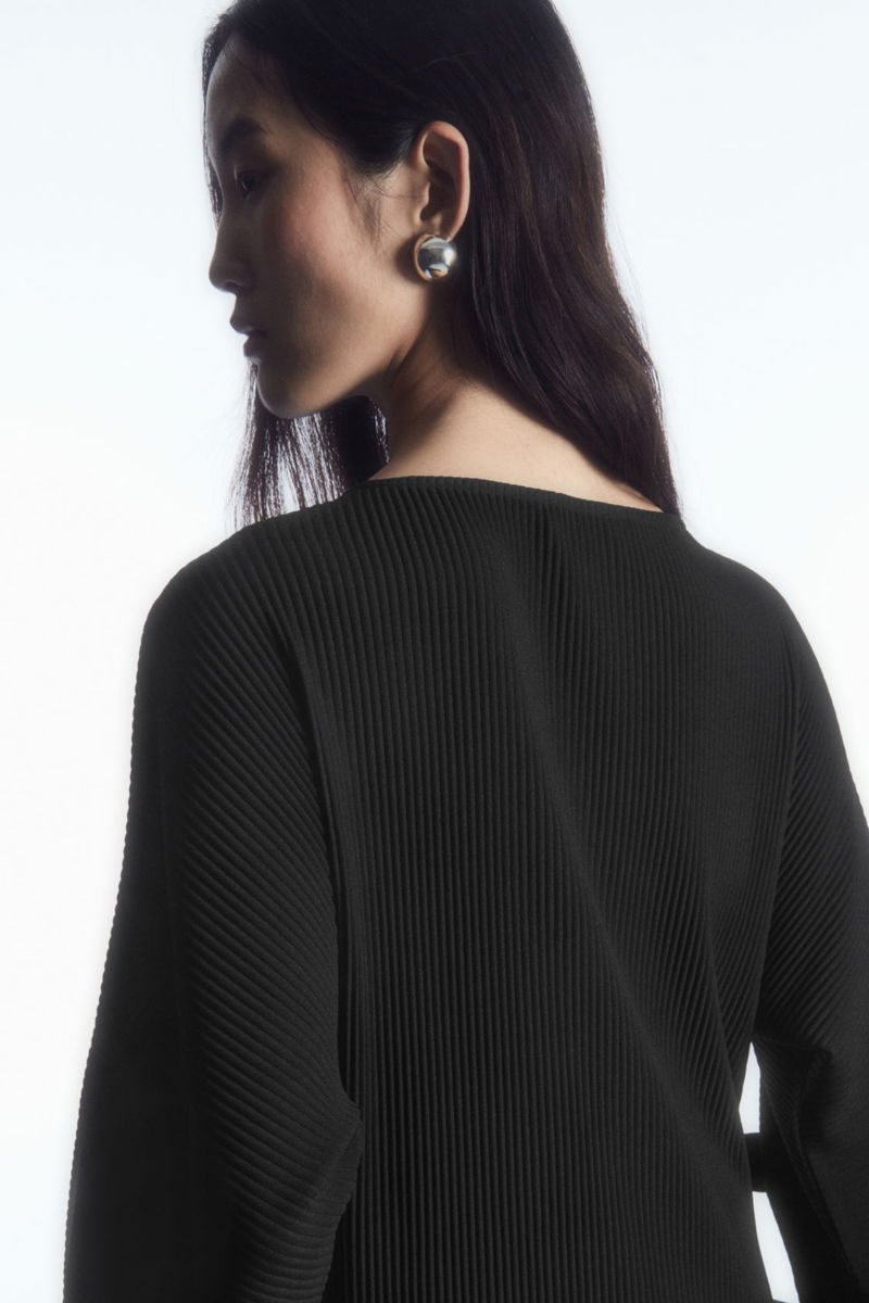 COS Pleated Midi Dress in BLACK | Endource
