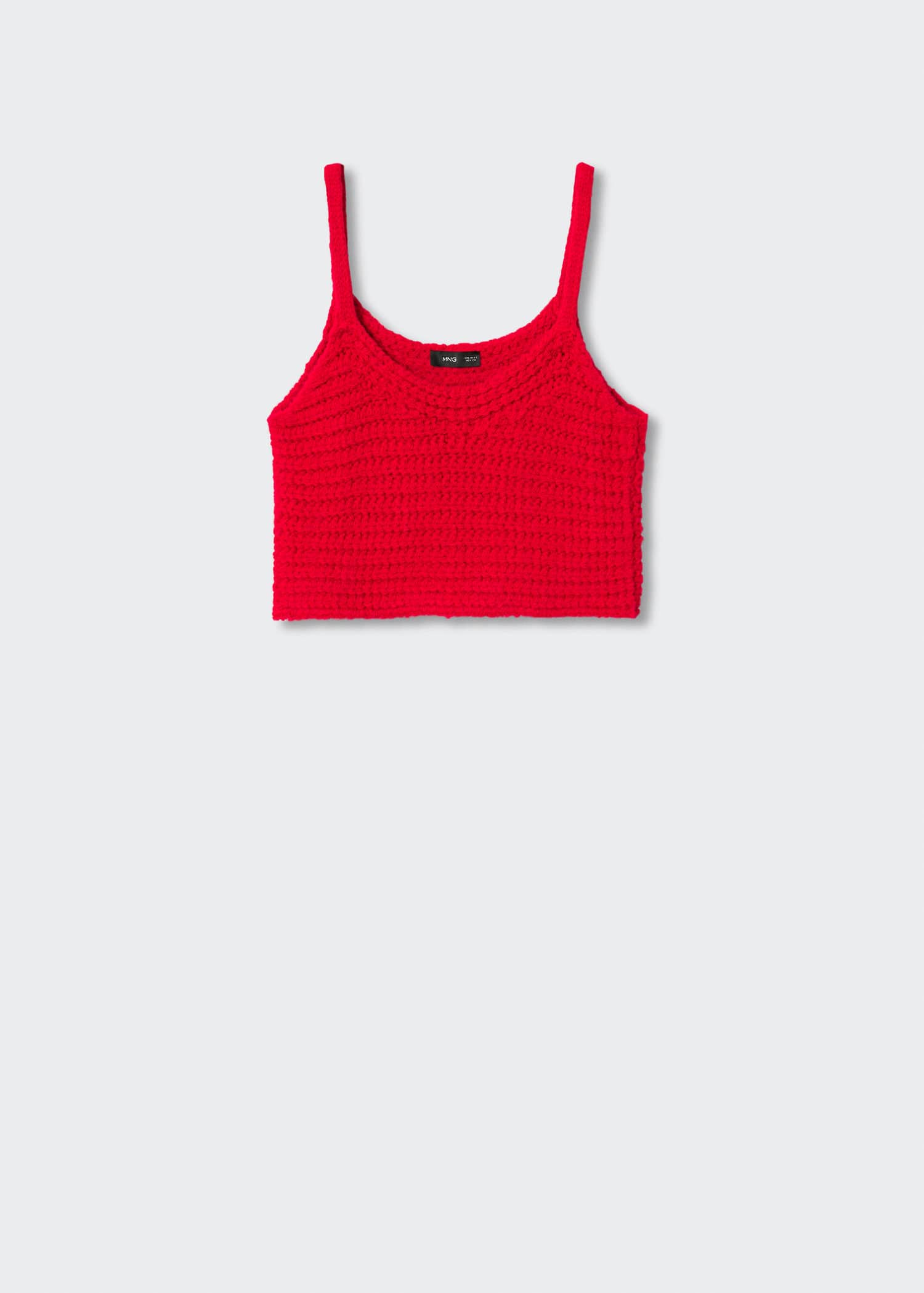 MANGO Knit Strap Top in Red | Endource