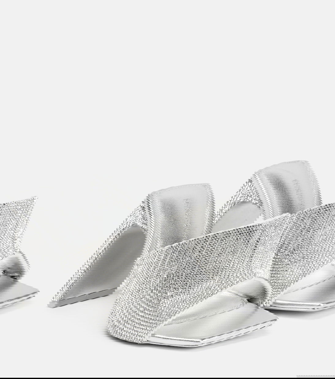 SIMKHAI Asia Crystal-Embellished Sandals in Silver | Endource