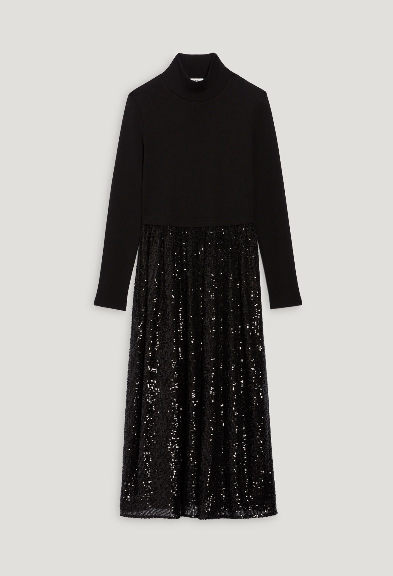 CLAUDIE PIERLOT Black Dual-Fabric Dress With Sequins | Endource