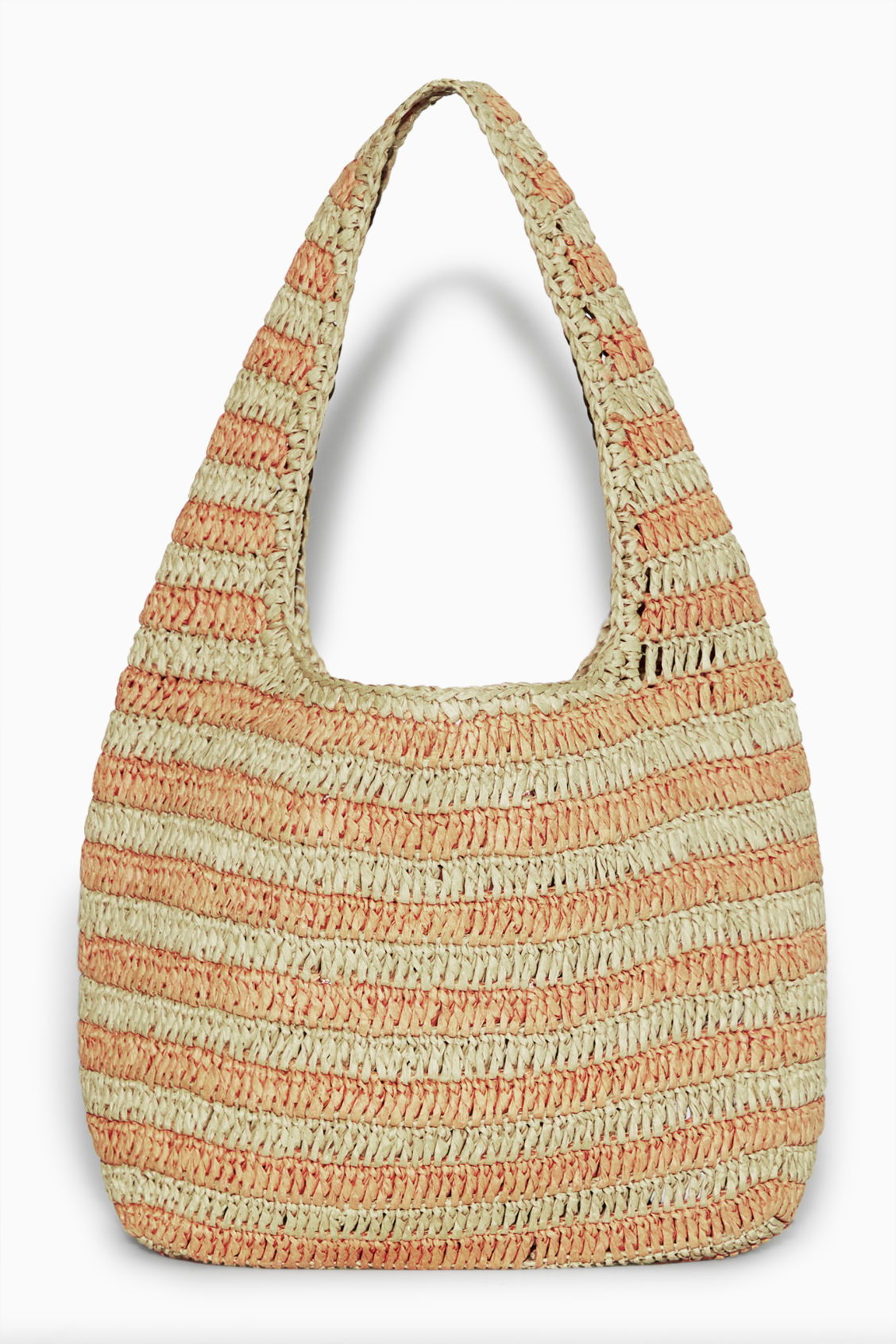COS Mini Raffia Shoulder Bag in BEIGE / ORANGE / STRIPED | endource