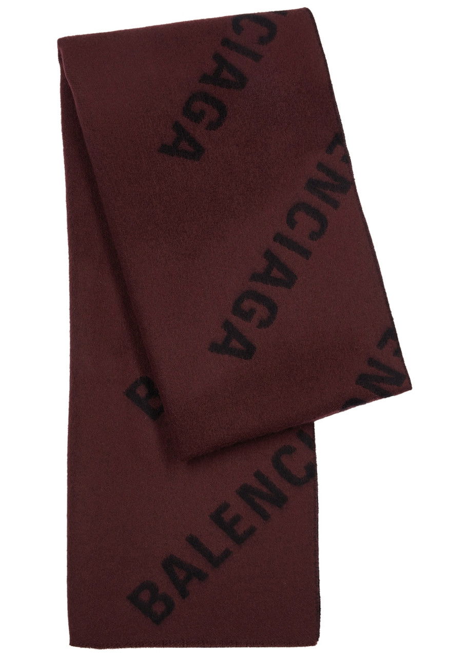 BALENCIAGA Monogrammed Wool Scarf | Endource