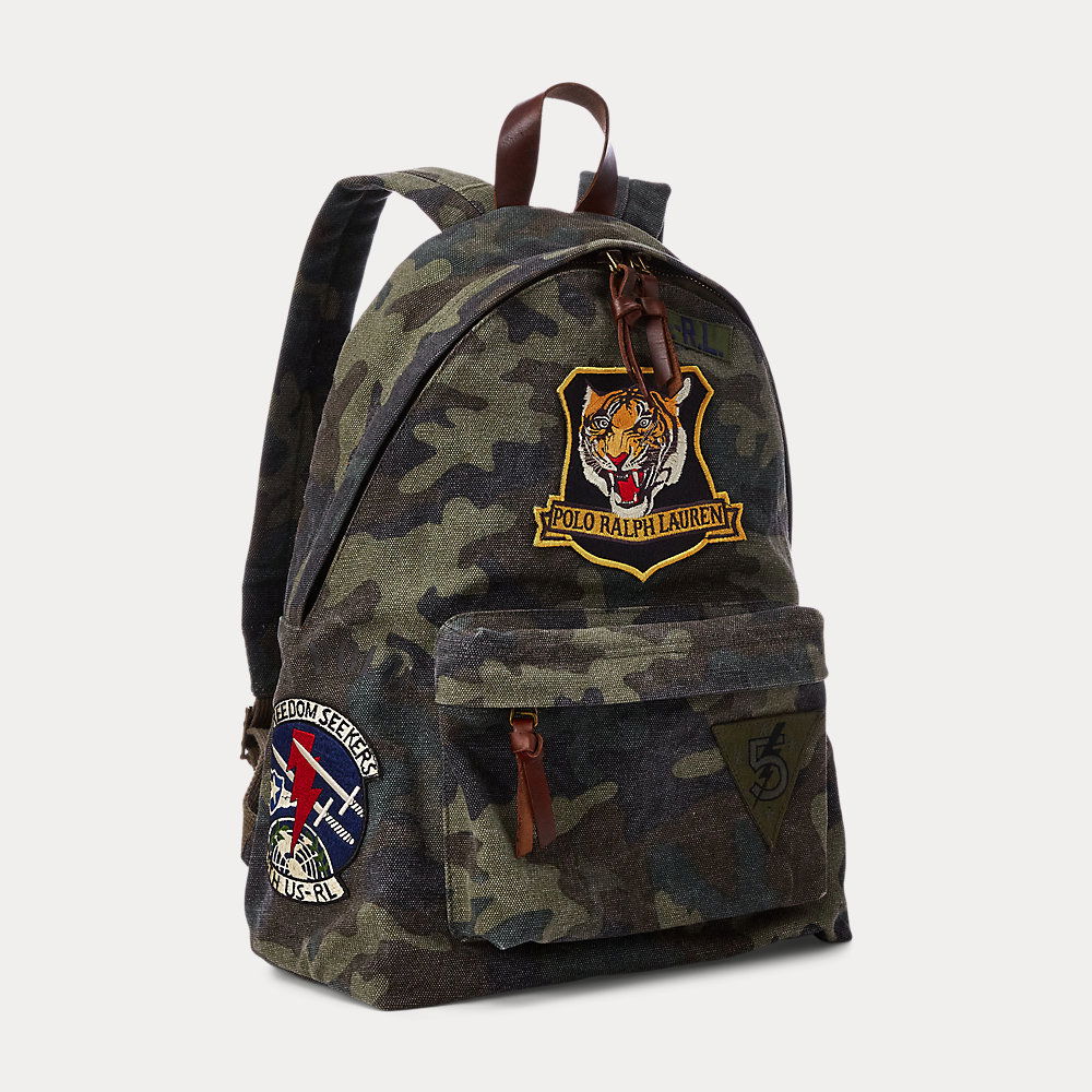 POLO RALPH LAUREN Tiger-Patch Camo Canvas Backpack in Multi | endource