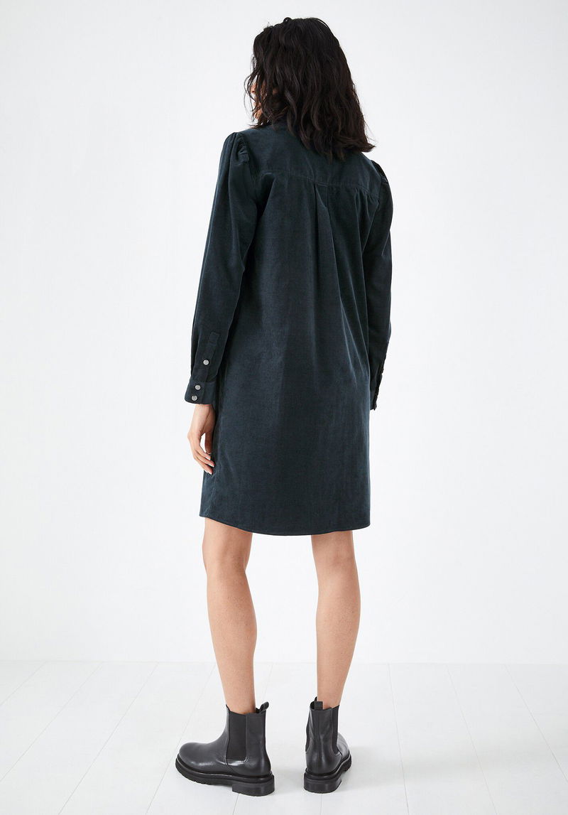 HUSH Cait Cord Mini Dress in Petrol | endource