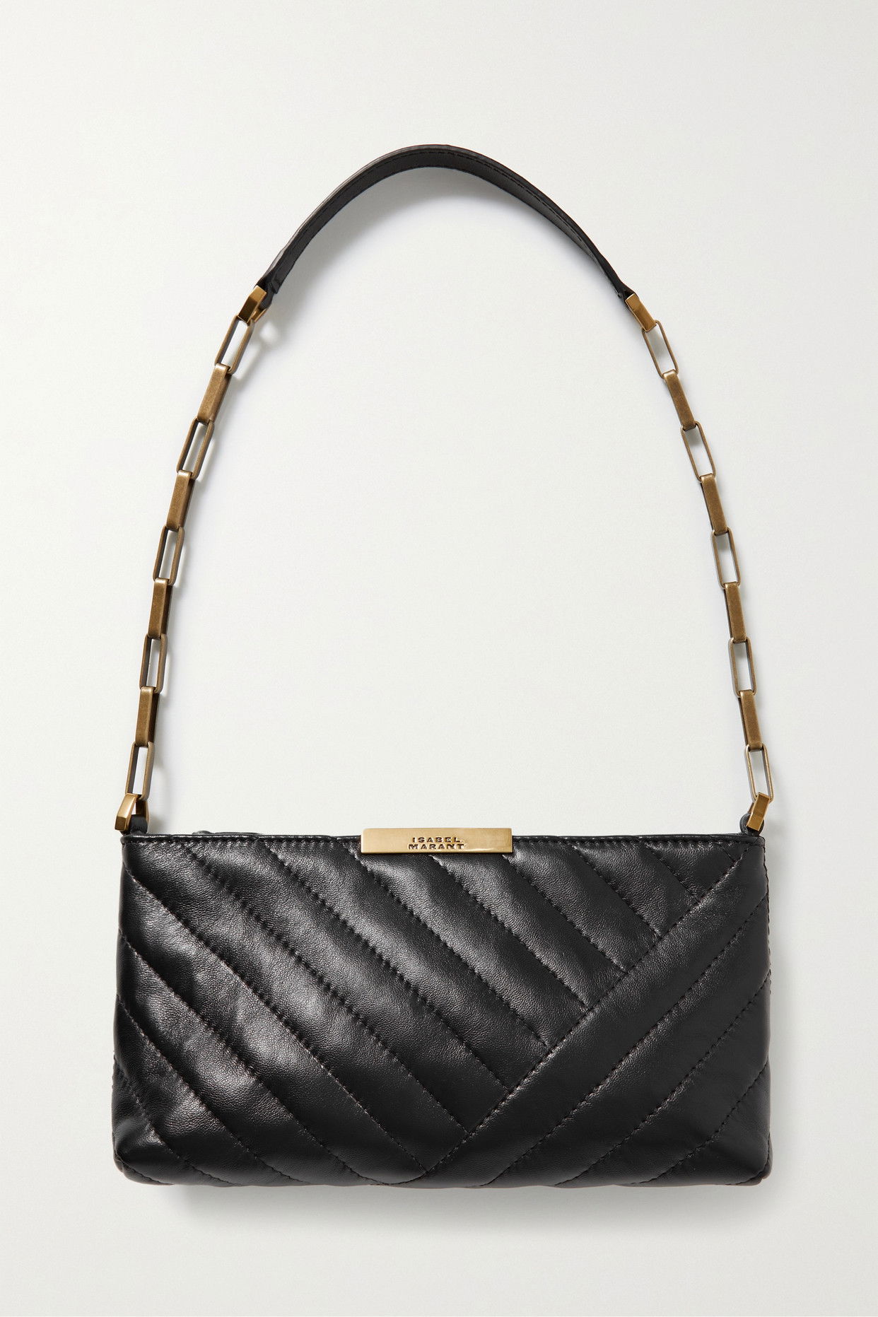 ISABEL MARANT Baguette Merine Quilted Leather Shoulder Bag in Black ...