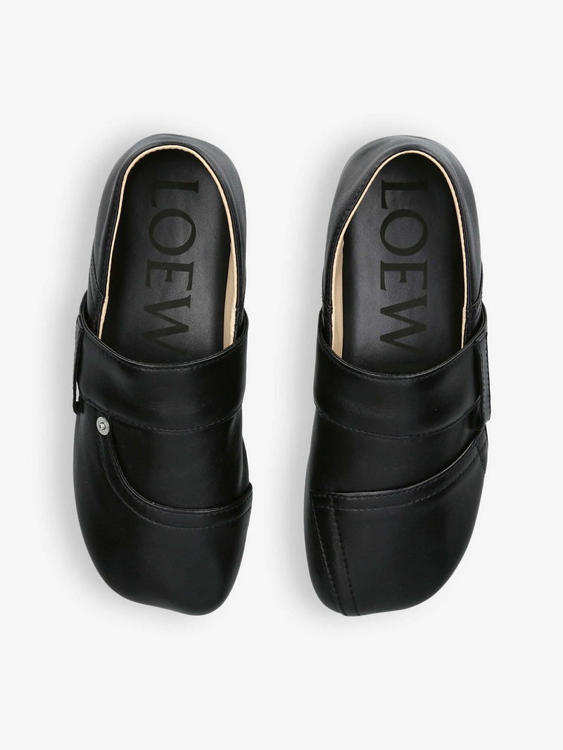 LOEWE Toy Pocket Slip-On Leather Slippers in BLACK | Endource