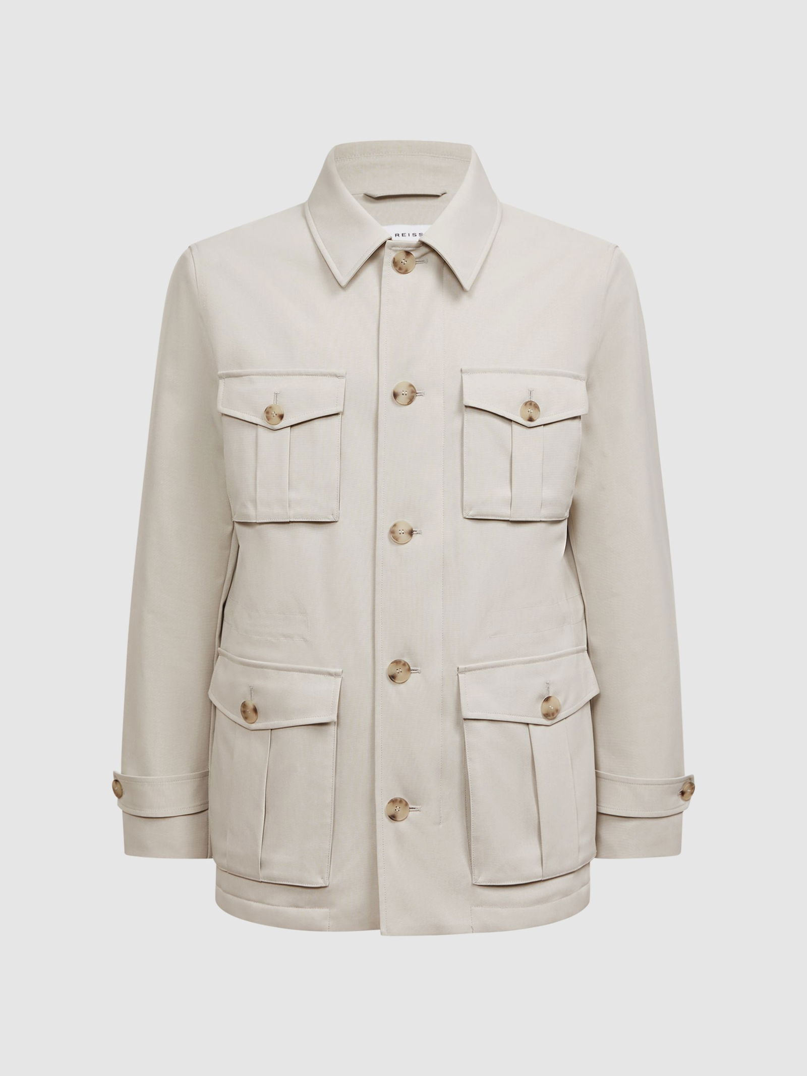 REISS Ellis Military Inspired Field Jacket in Stone | endource