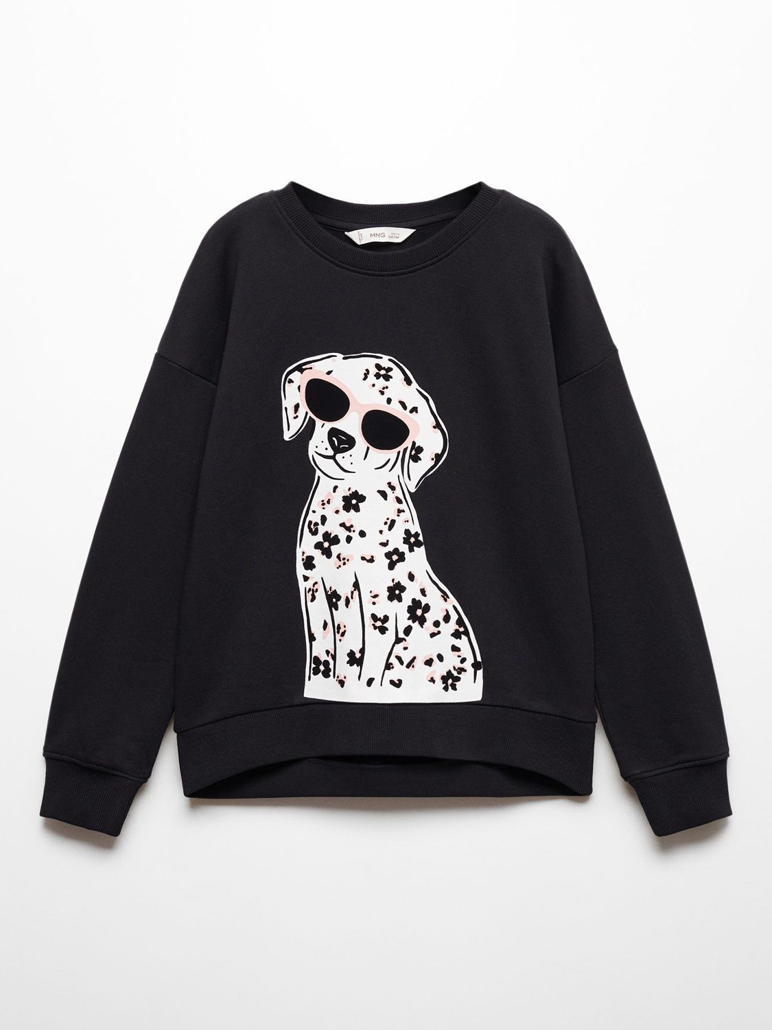 MANGO Dublini Puppy Print Sweatshirt in Black | endource