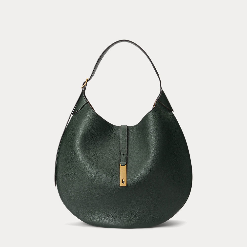 POLO RALPH LAUREN Polo ID Large Leather Shoulder Bag in Red | endource