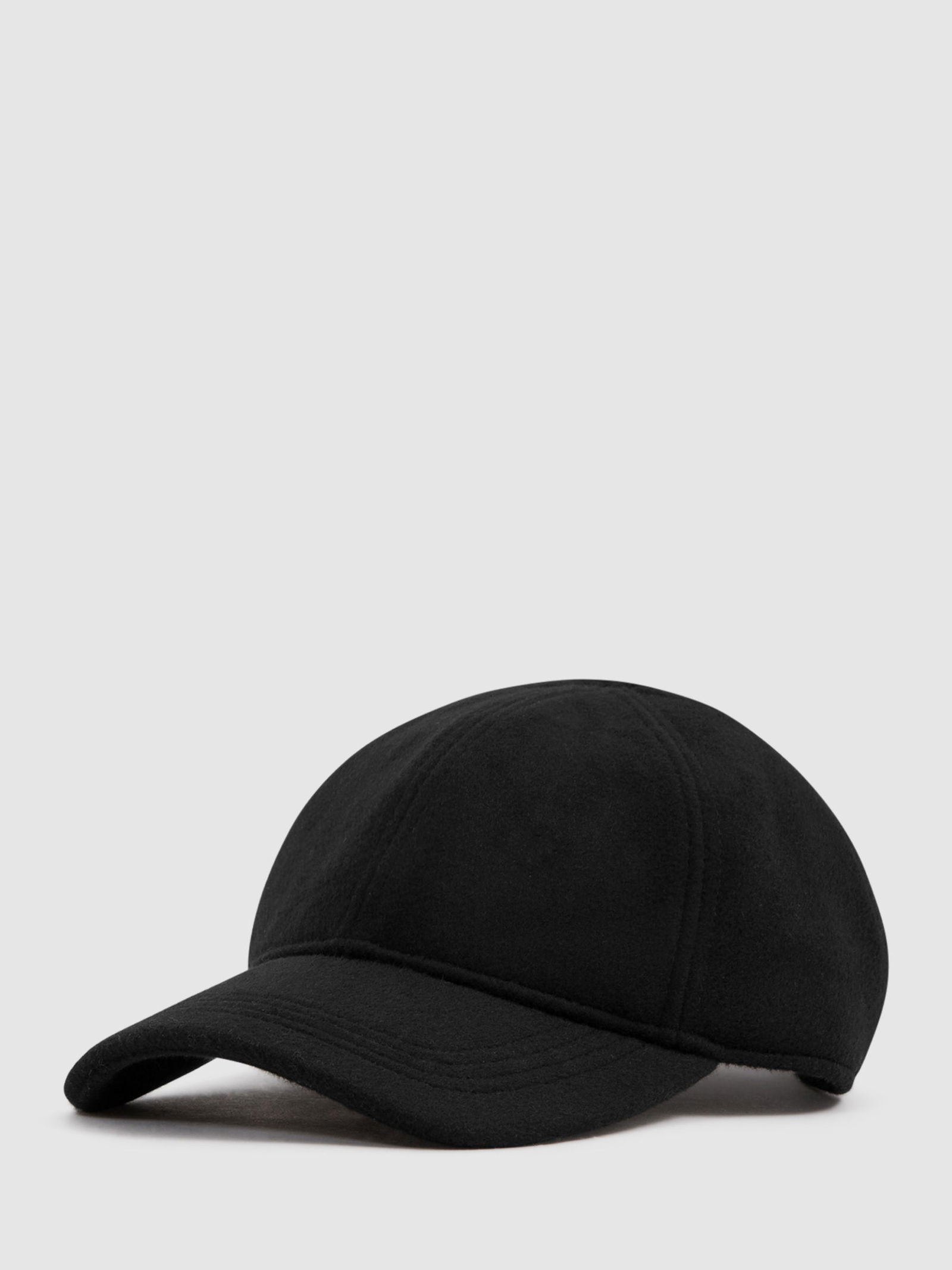 REISS Clark Wool Blend Baseball Cap in Black | endource