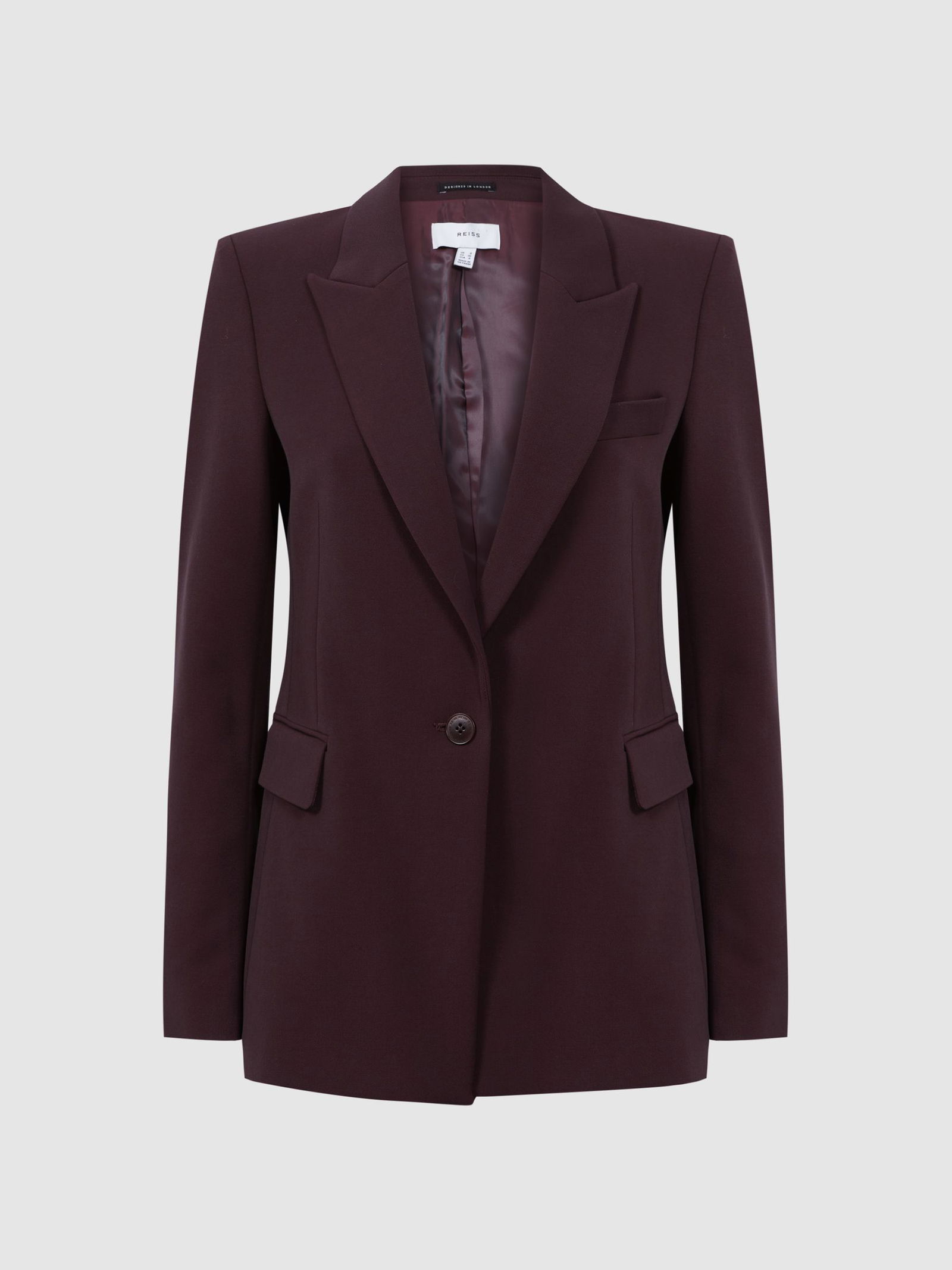 REISS Gabi Tailored Single Breasted Blazer in Berry | endource
