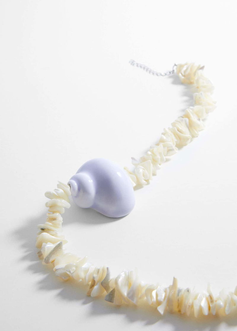 MANGO Shells Bead Necklace in White | Endource