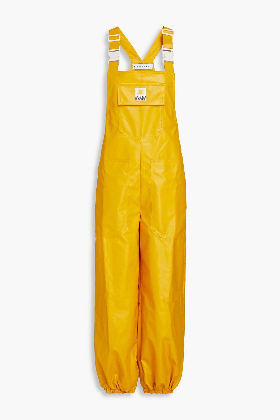 L.F. MARKEY Rory Appliquéd Rubber Overalls in Yellow | endource