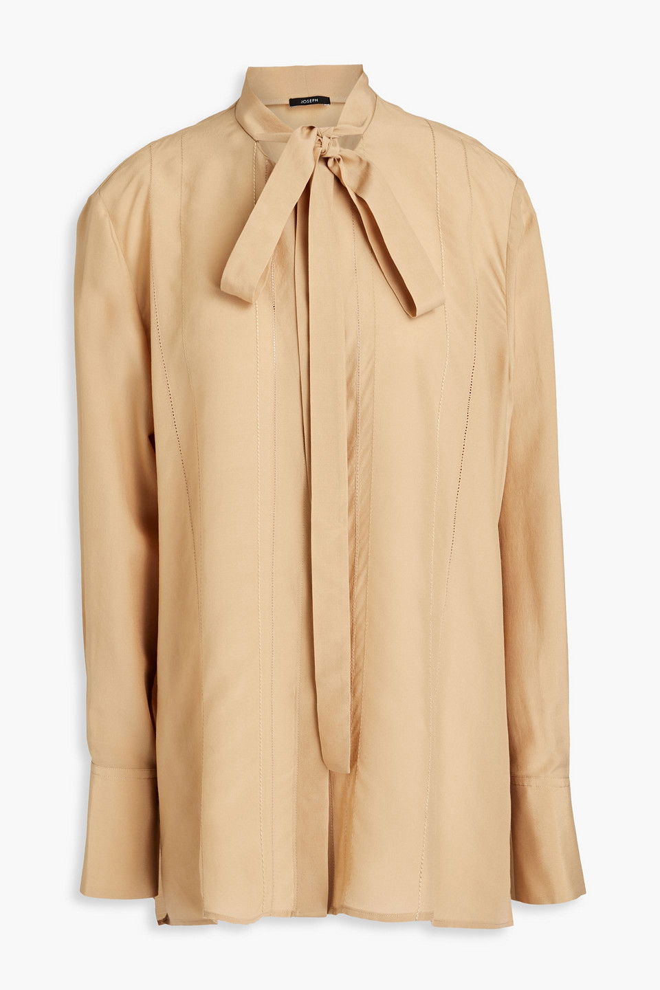 JOSEPH Bayou Wool And Silk-Blend Blouse in Neutral | Endource