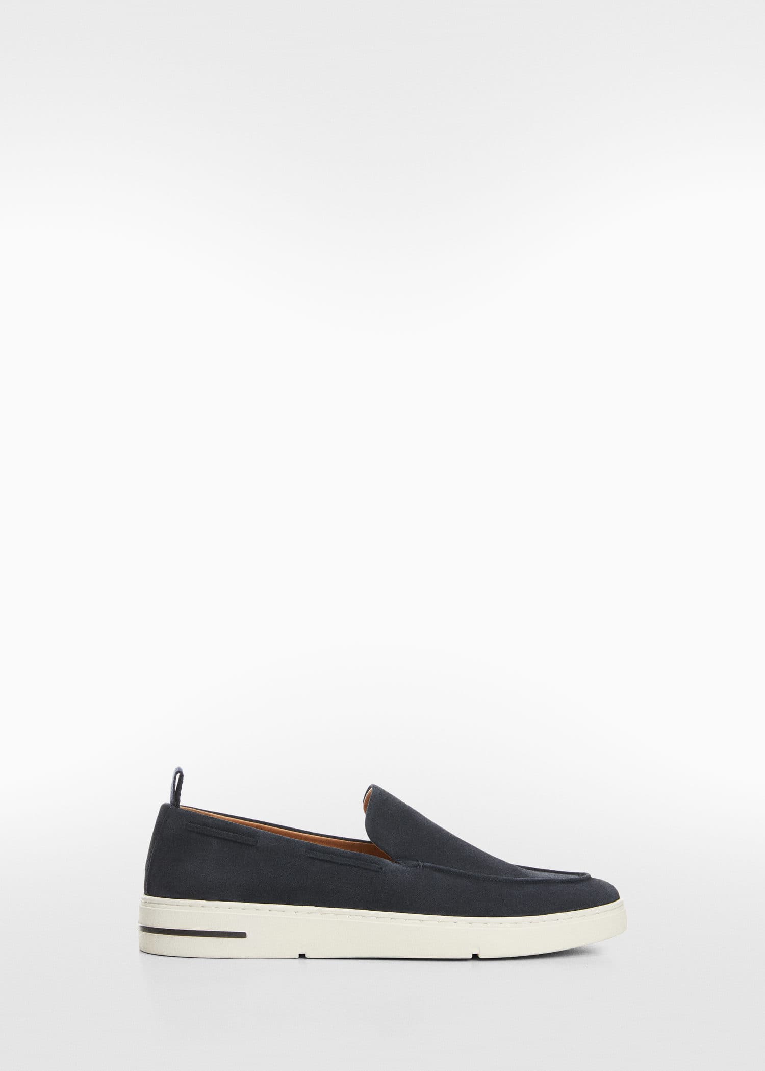 MANGO Split Leather Shoes in Dark Navy | Endource