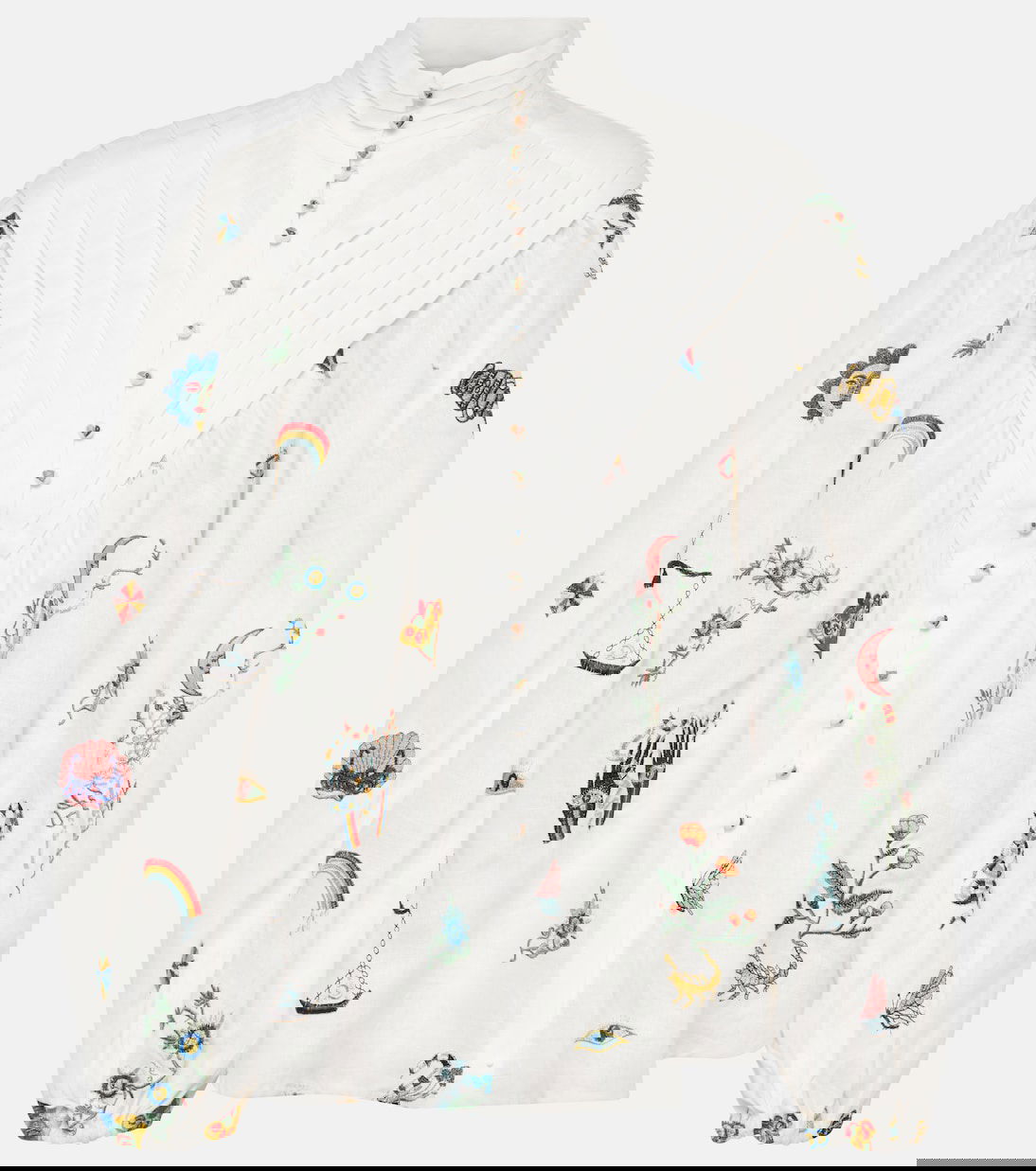 ALÉMAIS Atticus Embroidered Linen Blouse in White | endource