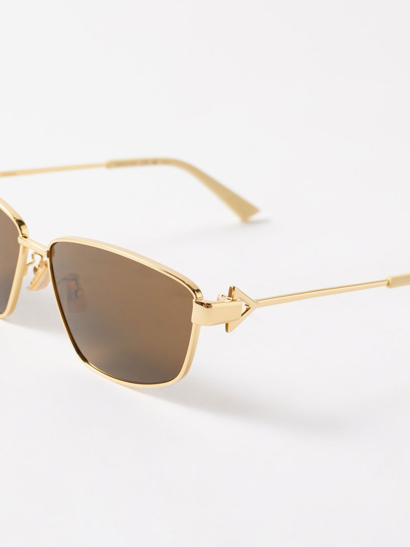 BOTTEGA VENETA Rectangle Metal Sunglasses | Endource