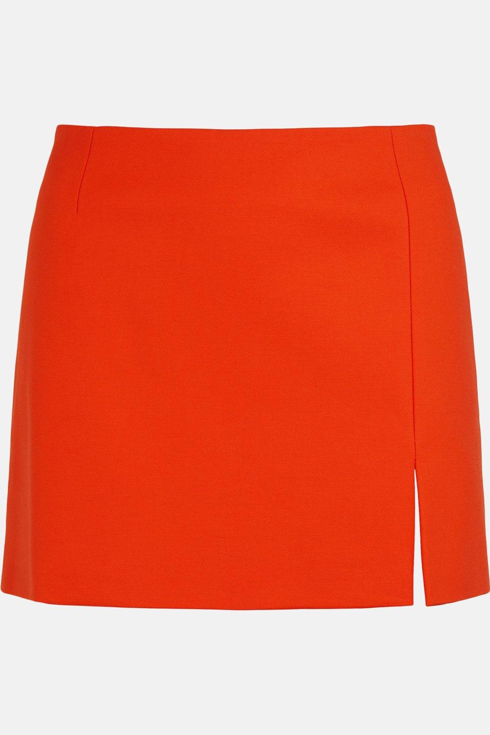 KAREN MILLEN Compact Stretch Stretch Micro Mini Skirt in Orange | endource