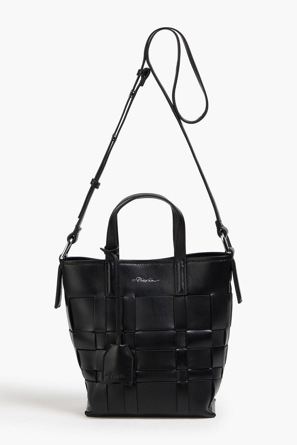 3.1 PHILLIP LIM Odita Woven Leather Bucket Bag in Black | endource