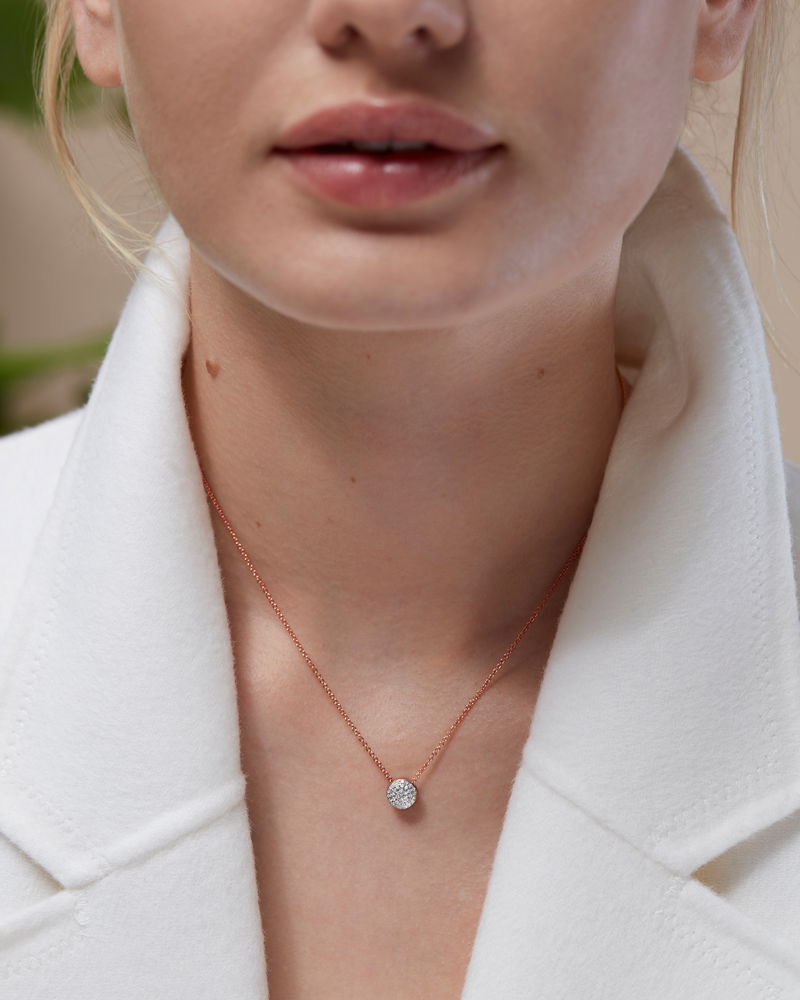 MONICA VINADER Fiji Button Diamond Necklace Adjustable 43cm/17' in 18k ...