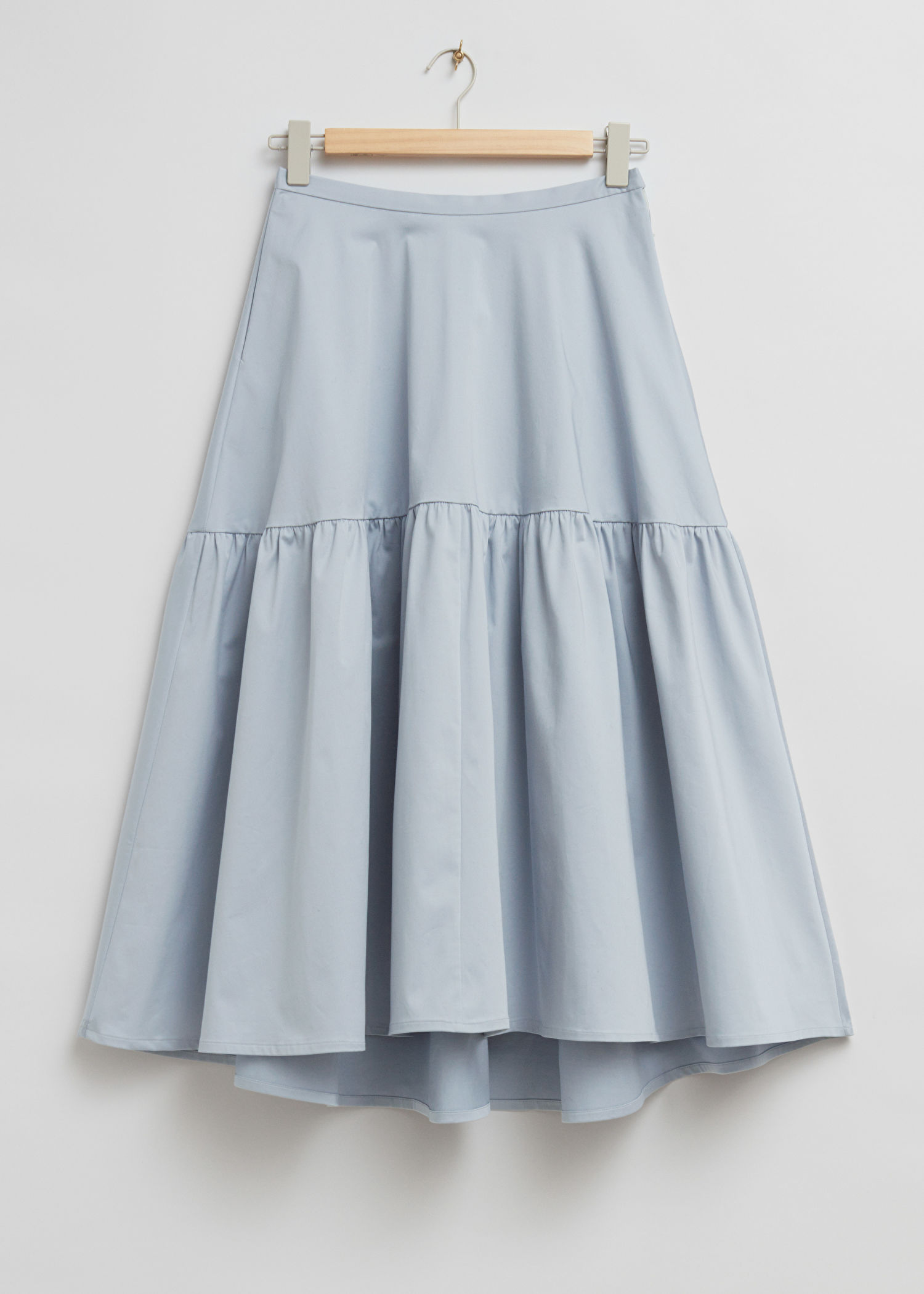 & OTHER STORIES Flared Panelled Maxi Skirt in Dusty Blue | Endource