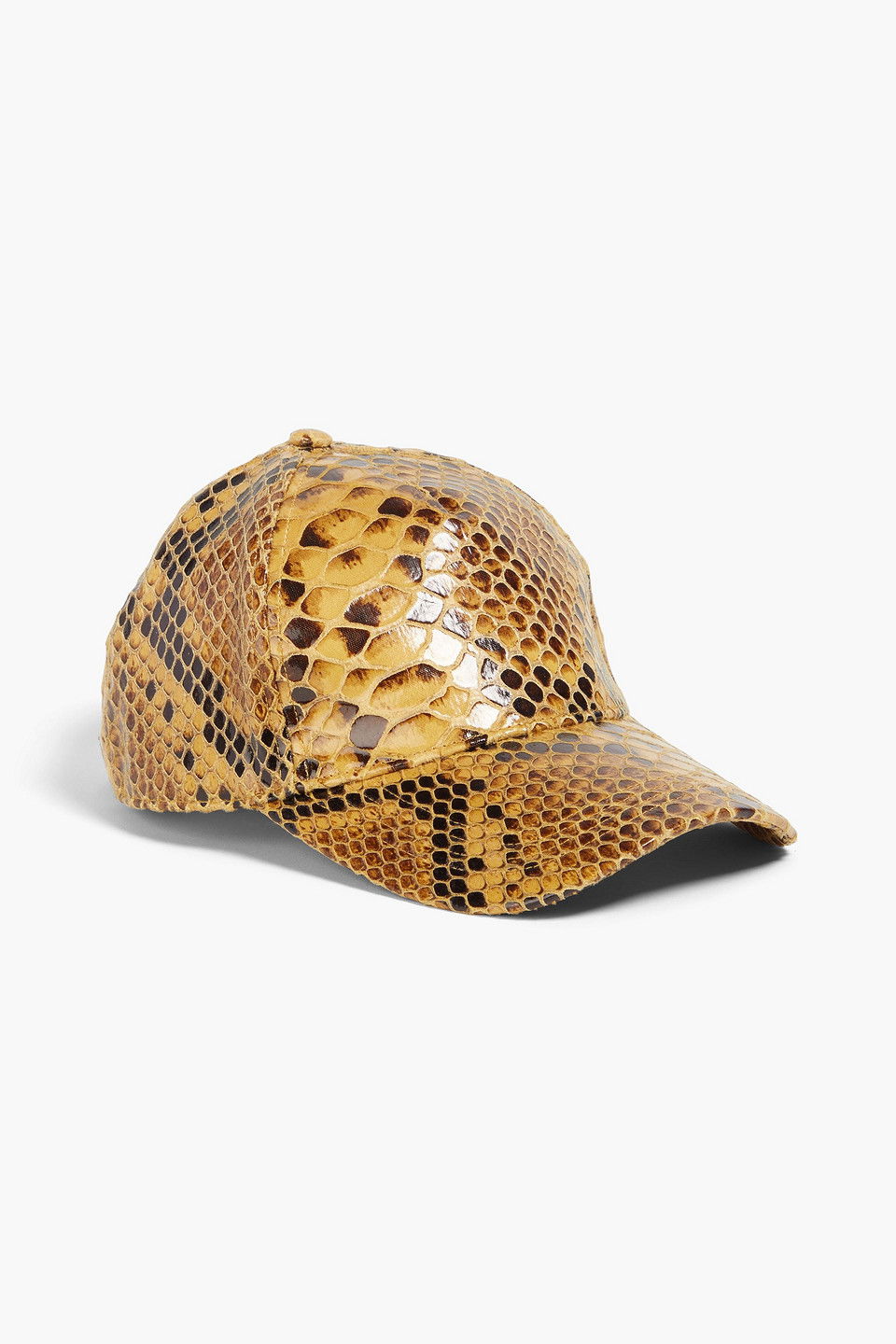 STAND STUDIO Connie Faux Snake-Effect Leather Baseball Cap in Animal ...