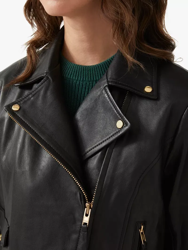 RADLEY Dukes Place Leather Biker Jacket in Black | Endource