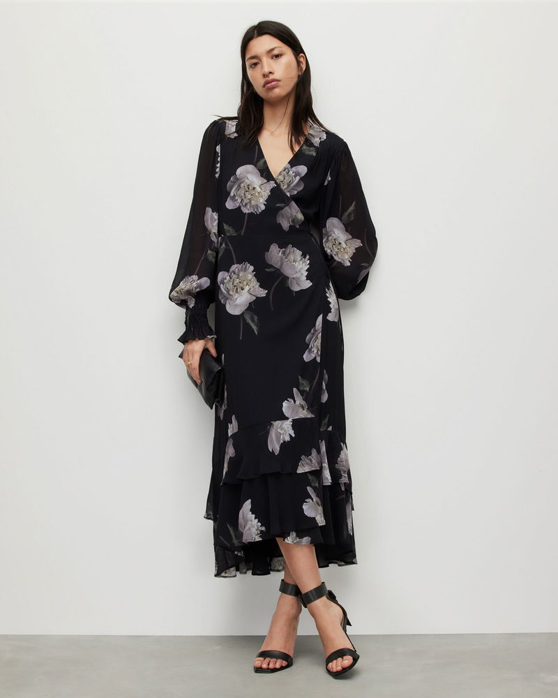ALLSAINTS Dani Cordelia Maxi Dress in Black | endource