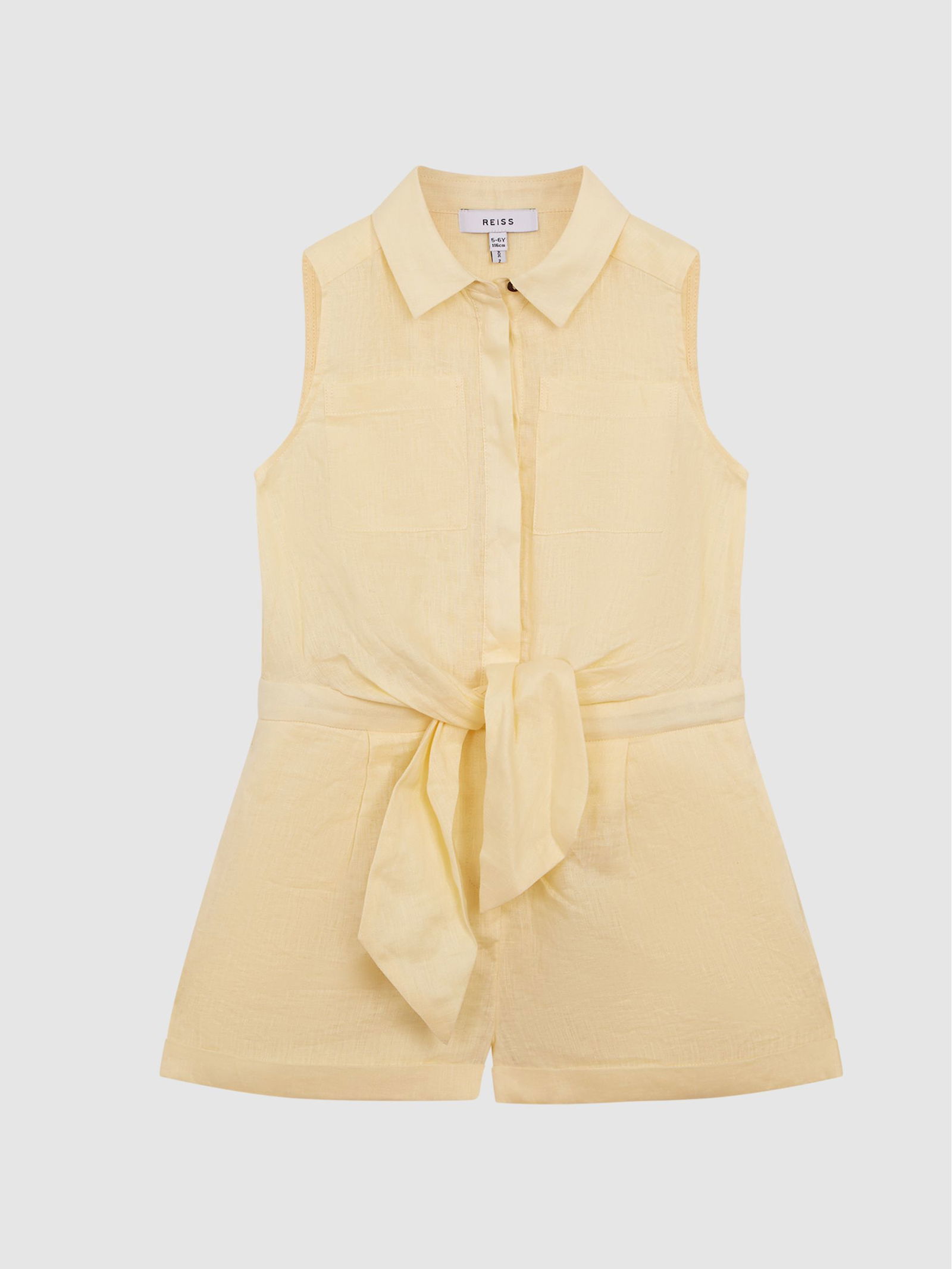 REISS Lemon Ema Linen Playsuit | endource
