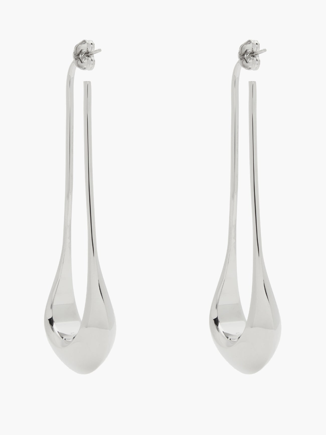 LEMAIRE Perfume Bottle Long Drop Earrings in Silver | Endource