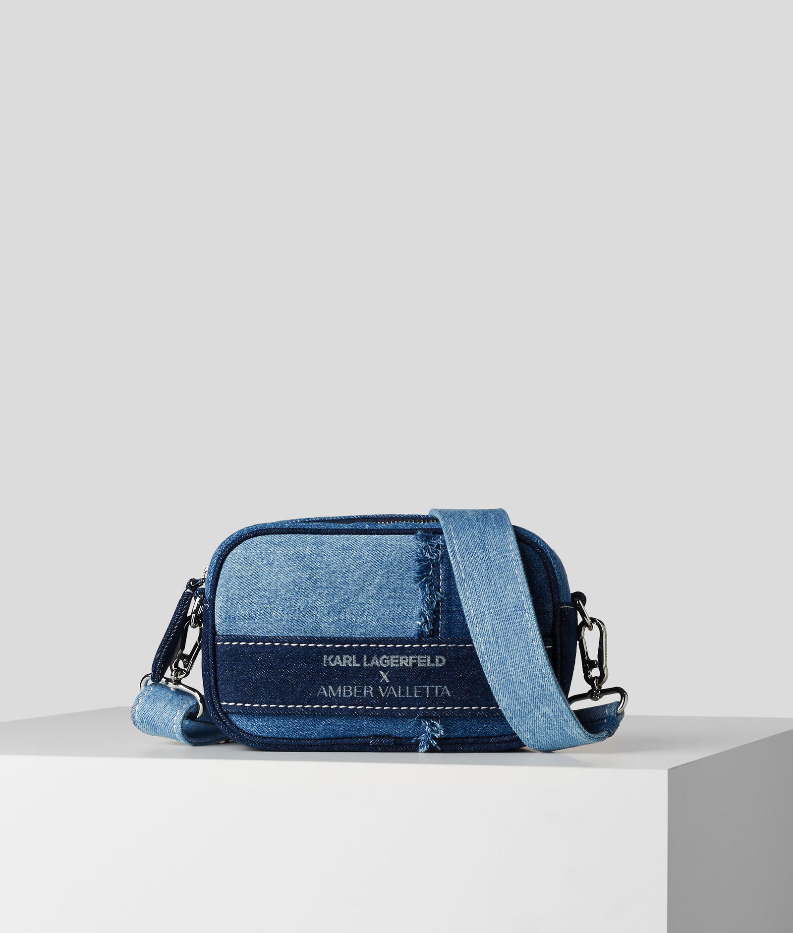 KARL LAGERFELD Karl x Amber Valletta Denim Camera Bag in Denim | Endource