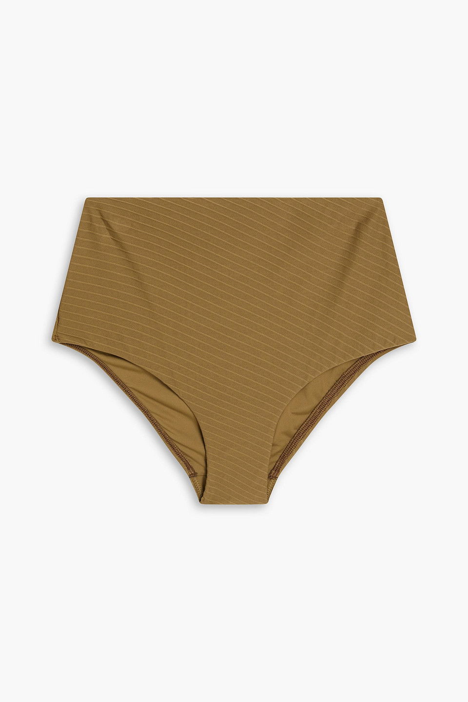 ZIMMERMANN Ribbed High-Rise Bikini Briefs in Green | Endource