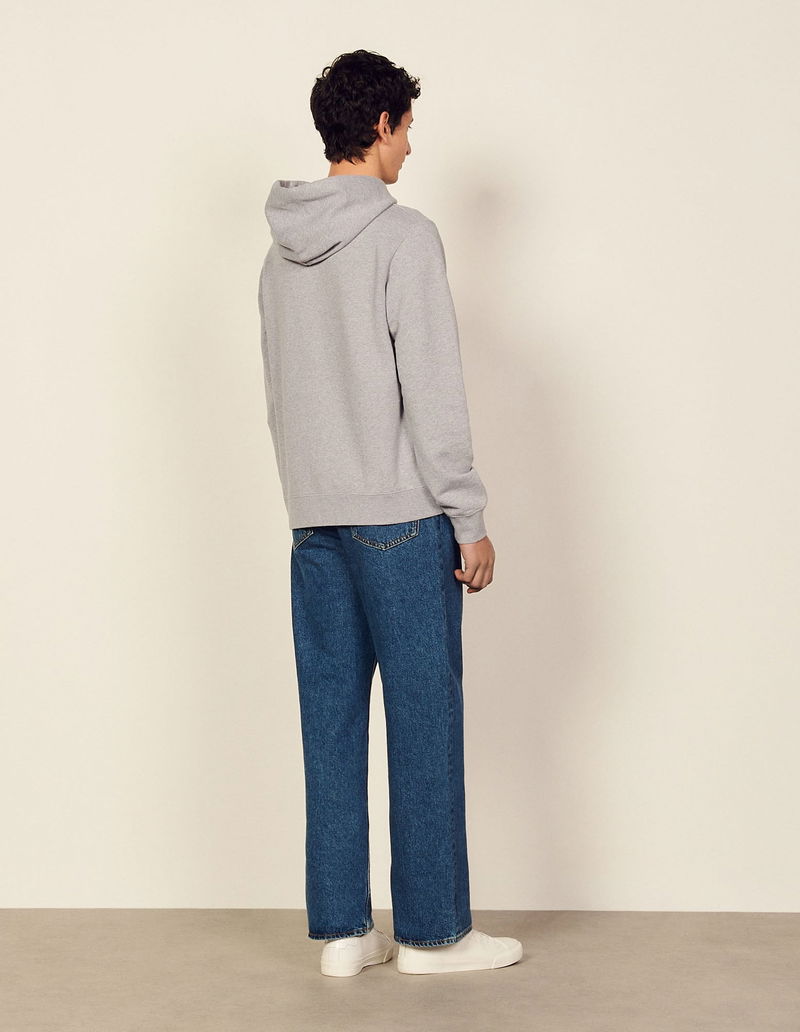 SANDRO Smiley® Hoodie With Patch in Mocked Grey | Endource