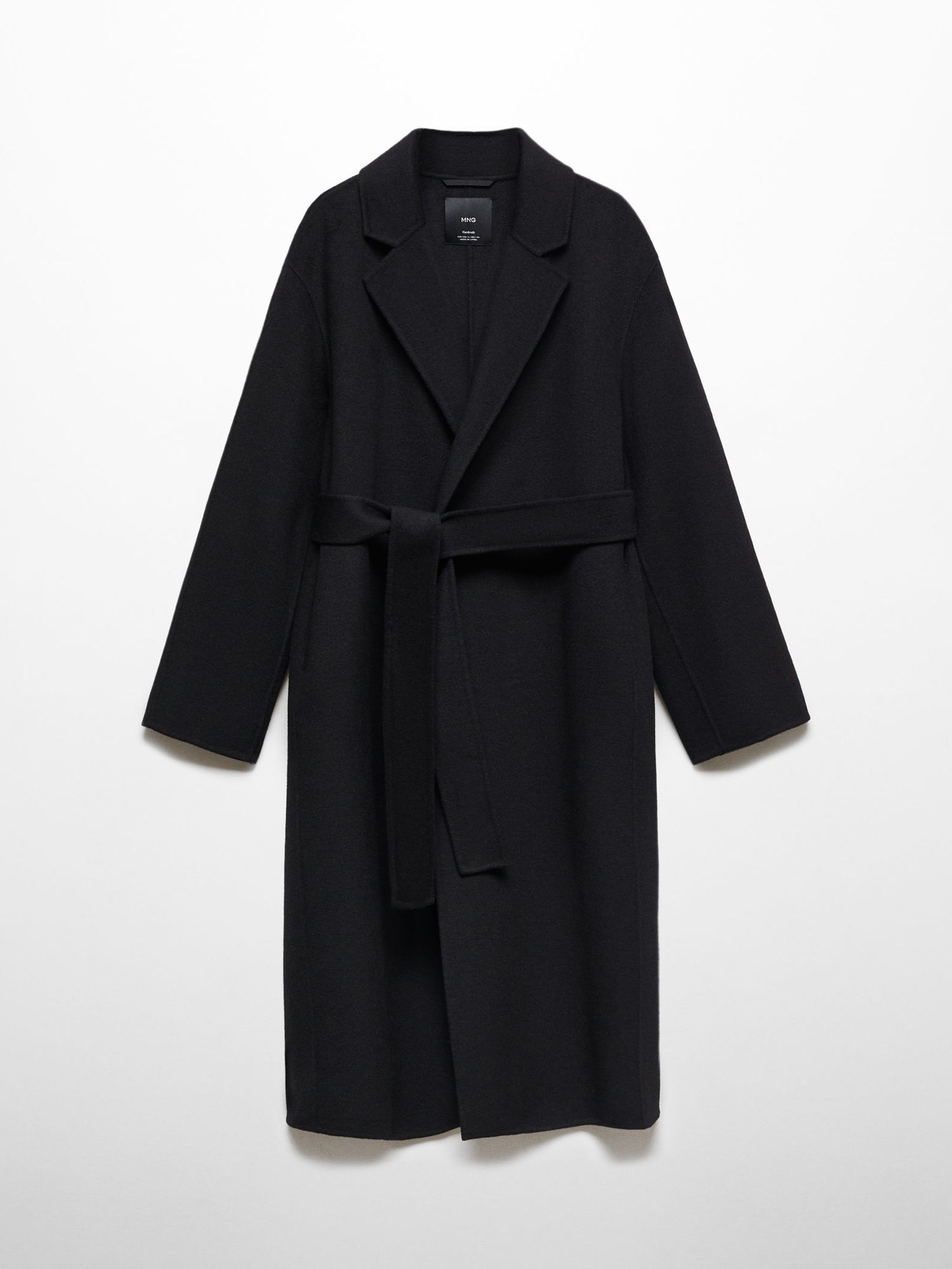 MANGO Batin Wool Blend Coat in Black | Endource