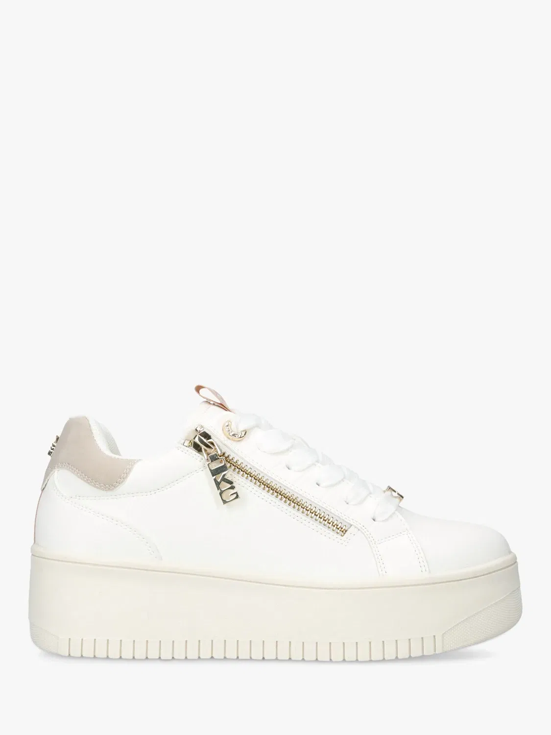 KG KURT GEIGER Leslie Side Zip Platform Trainers in White | endource